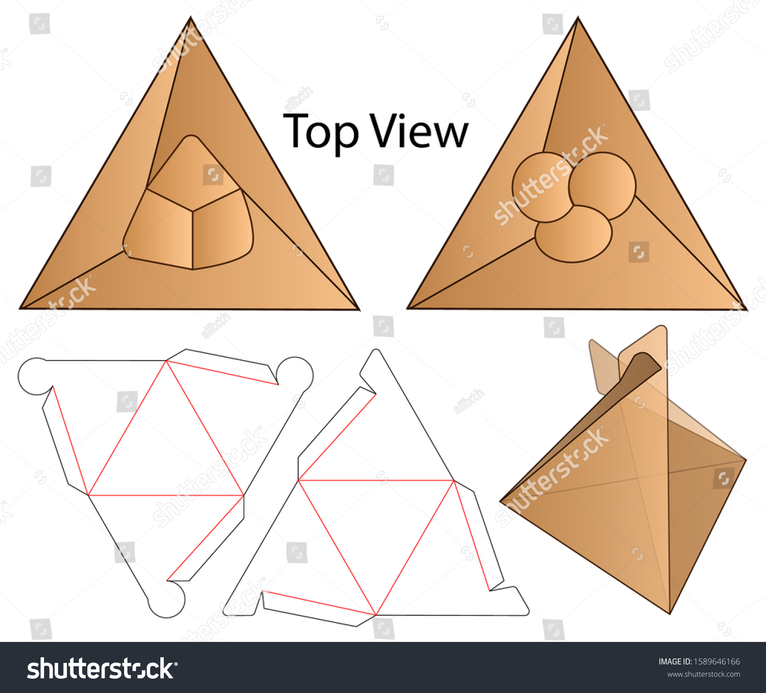 Triangle Box Packaging Die Cut Template Stock Vector (Royalty Free ...