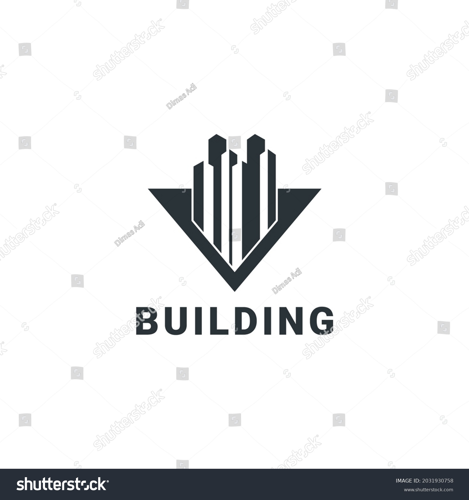 Triangle Building Logo Design Landmark Tower Stock Vector (Royalty Free ...