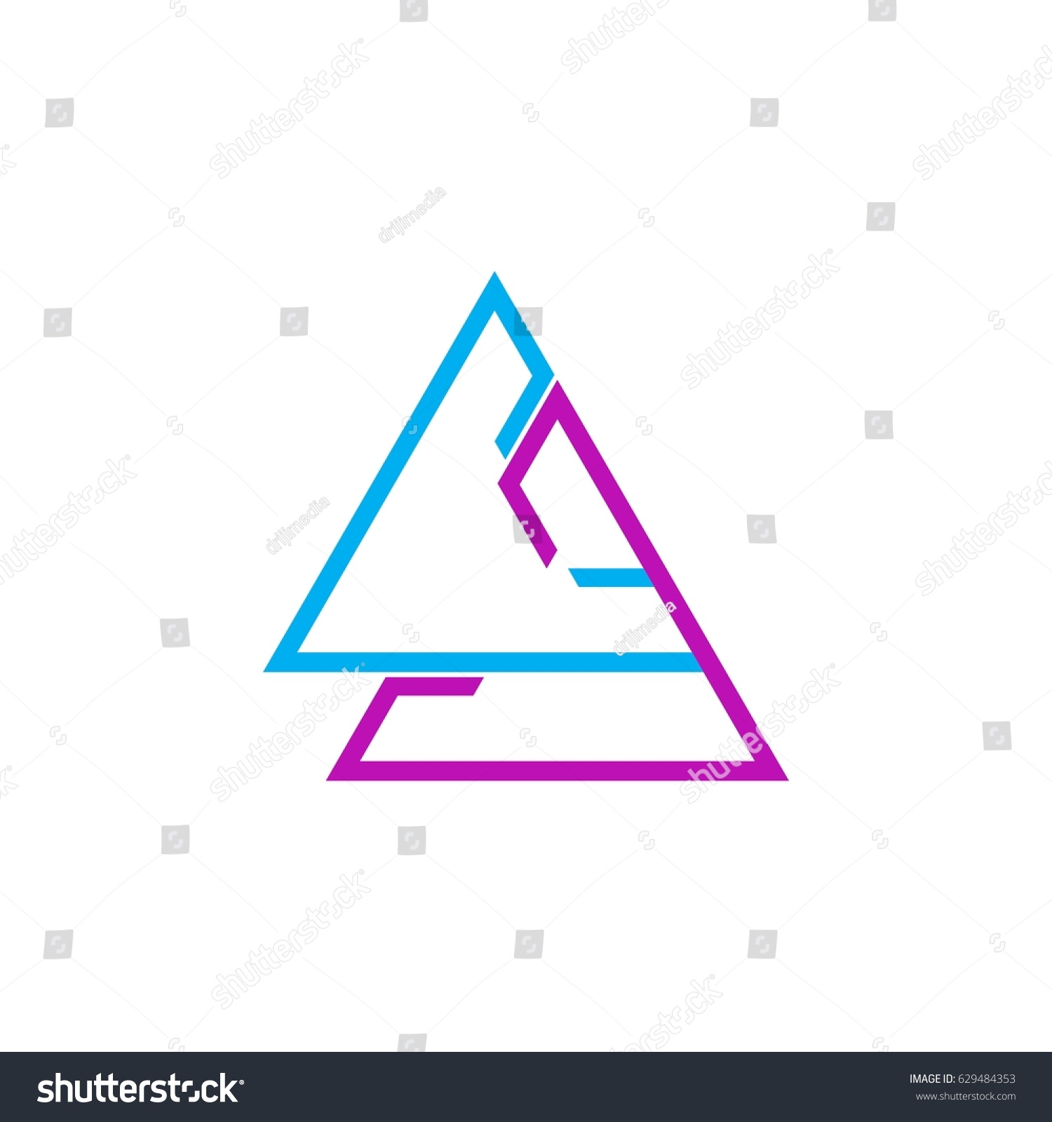 Triangle Ca Letter Logo Design: vetor stock (livre de direitos) 629484353