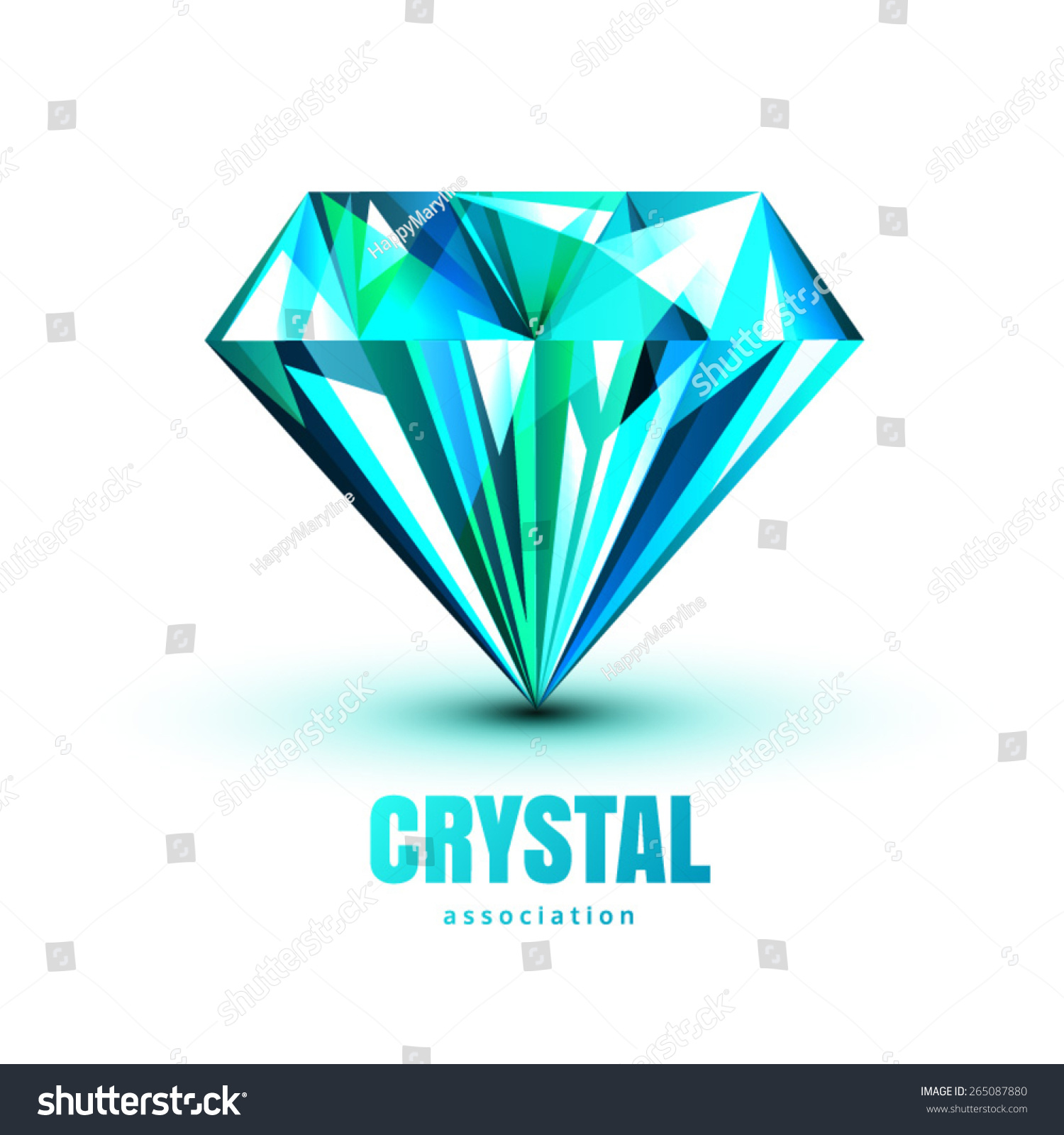 Triangle Crystal Logo Stock Vector (Royalty Free) 265087880