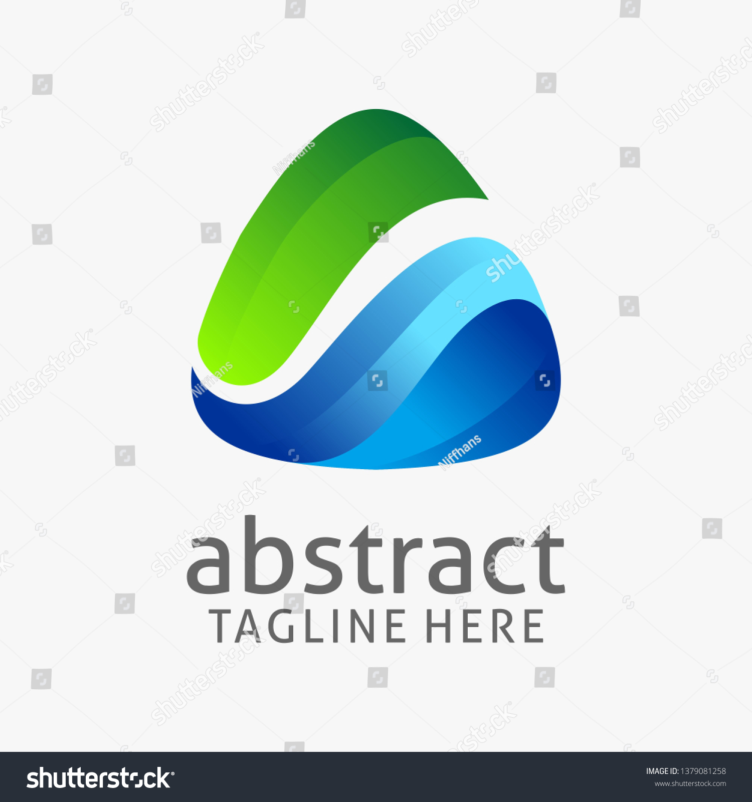 Triangle Curve Logo Design Stock Vector (Royalty Free) 1379081258
