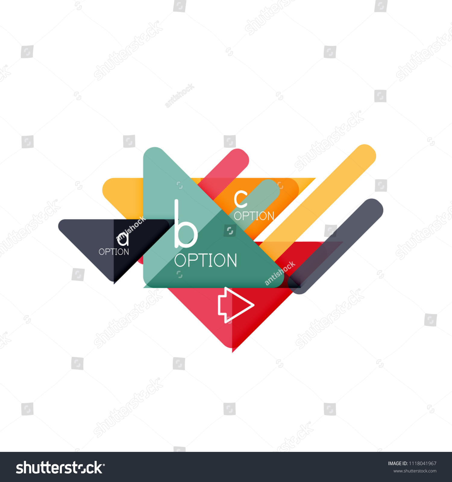 Triangle Data Visualization Design Option Infographic Stock Vector ...