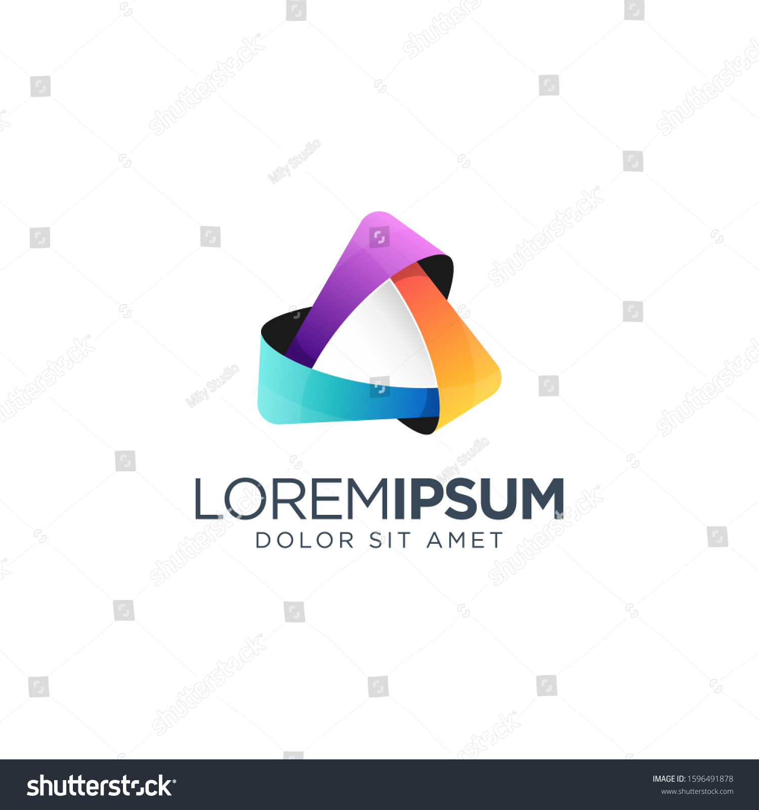 Triangle Gradient Logo Vector Illustration Colorful Stock Vector ...