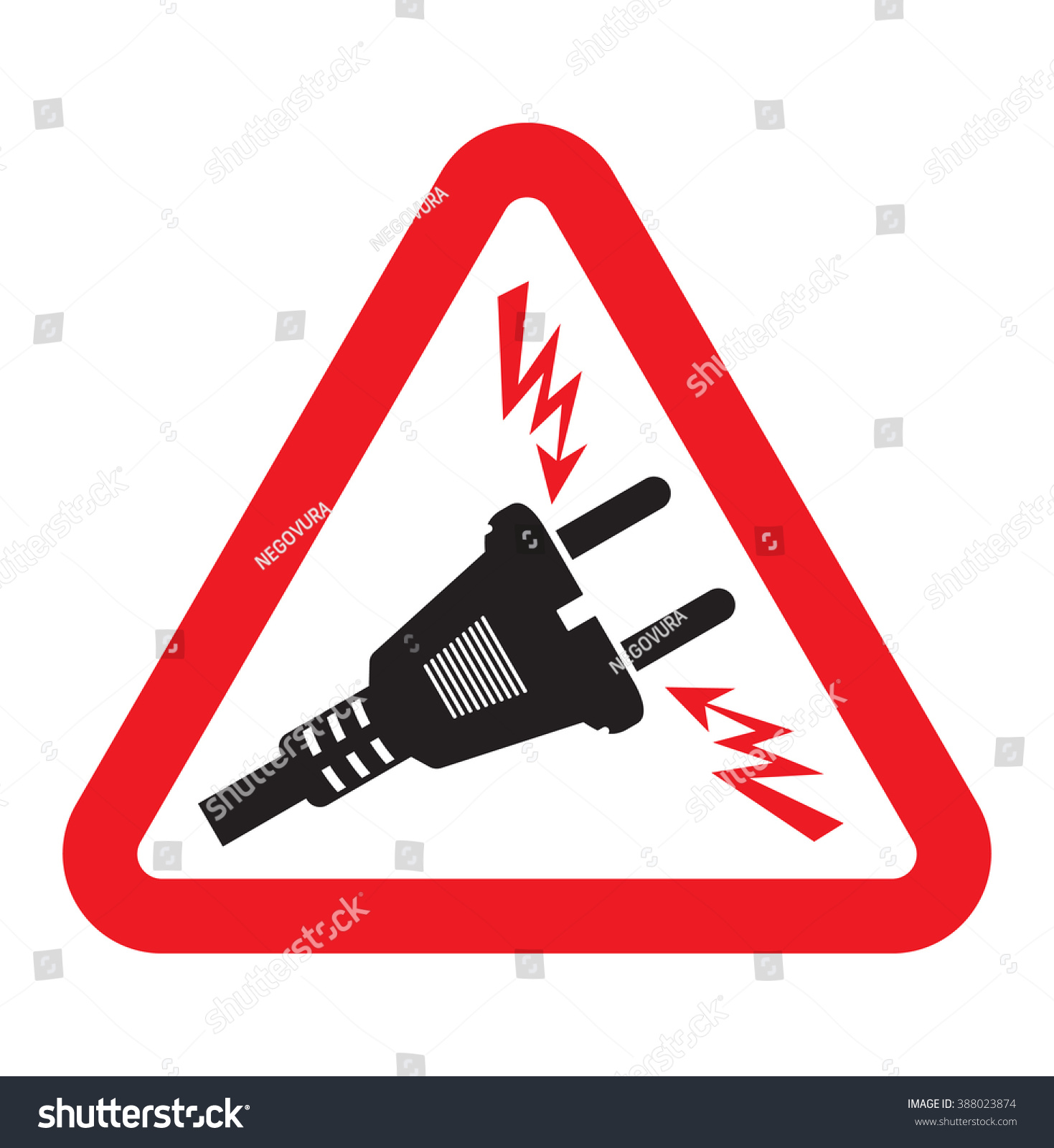 Triangle High Voltage Warning Sign Stock Vector (Royalty Free ...