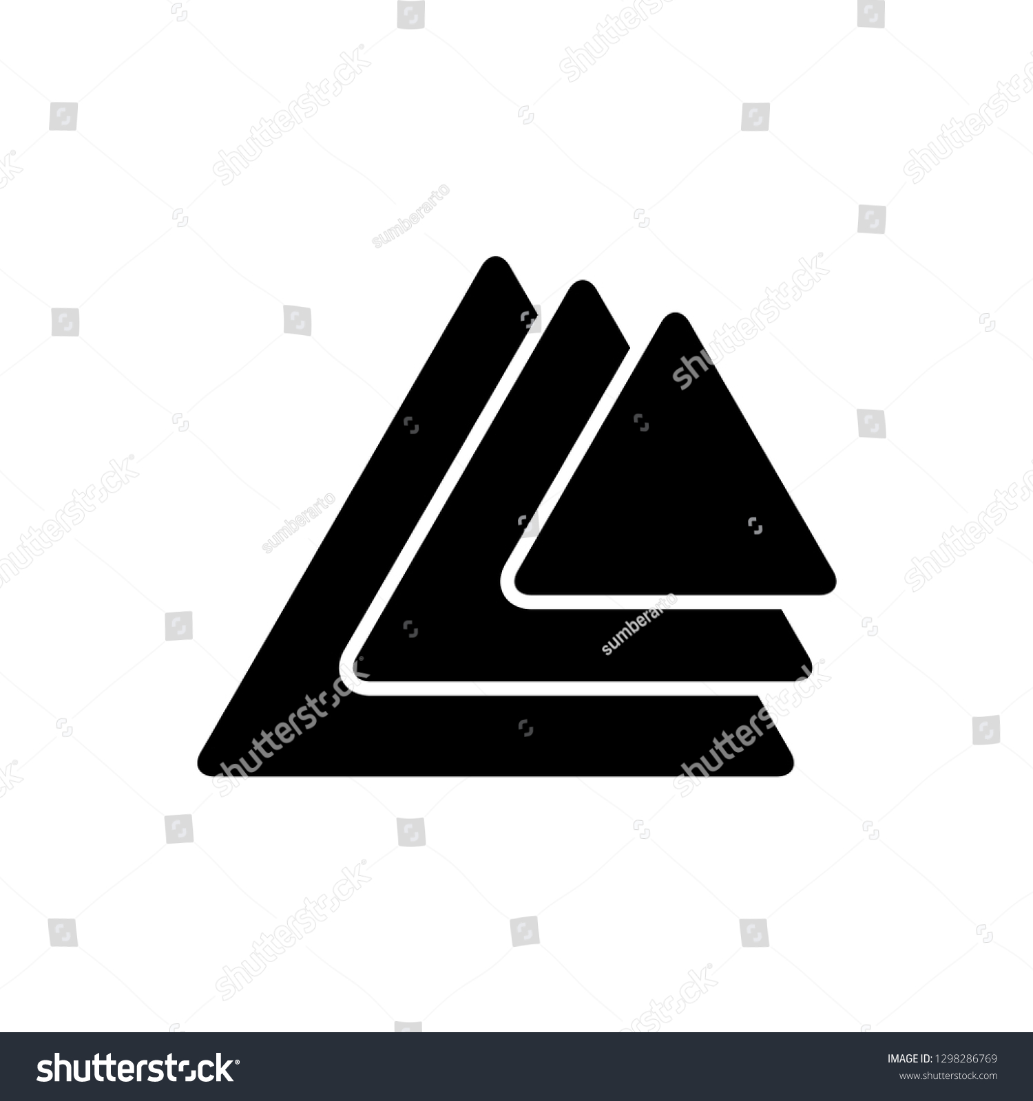Triangle Icon Logo Template Stock Vector (Royalty Free) 1298286769 ...