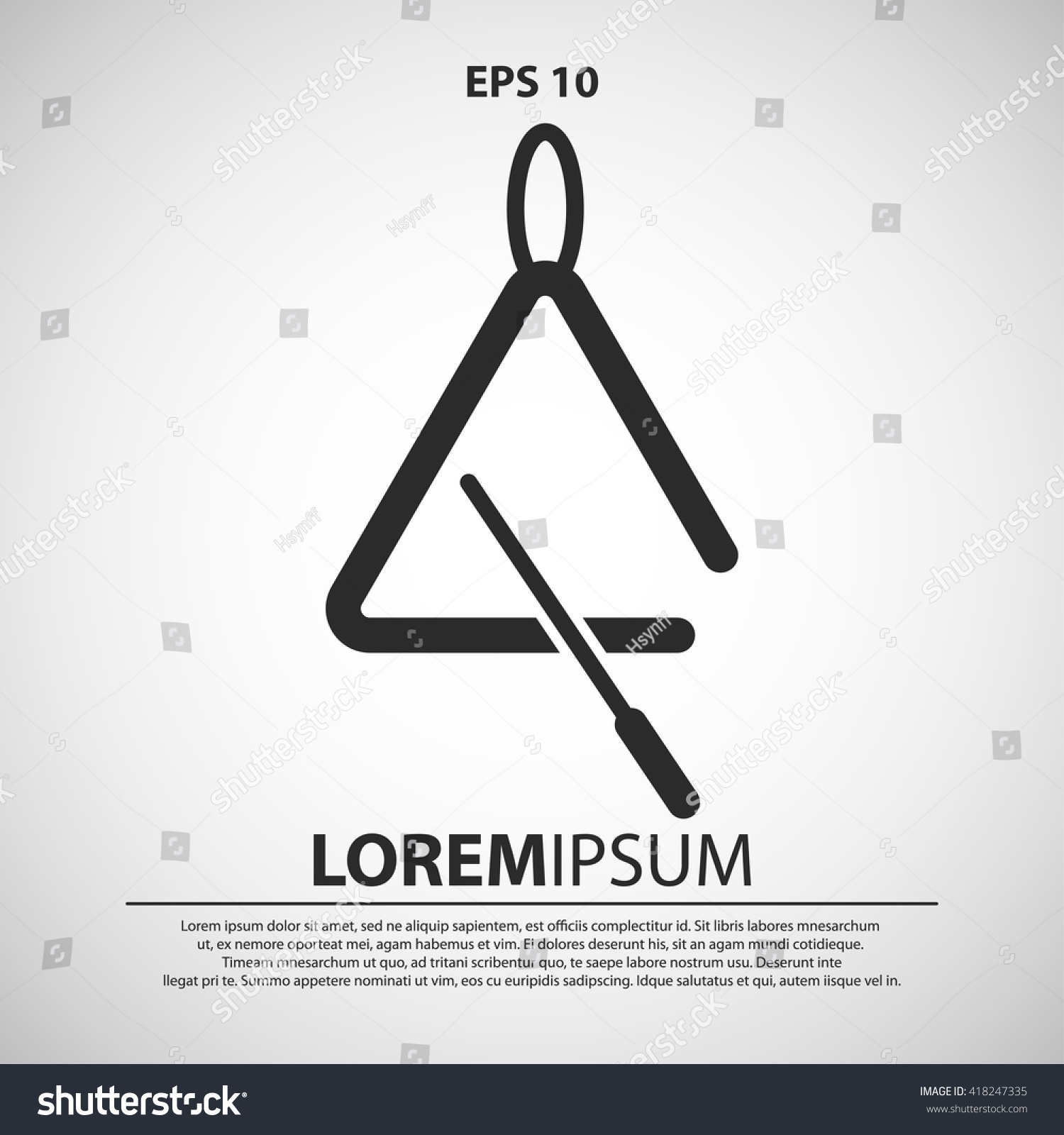 Triangle Instrument Icon Triangle Instrument Vector Stock Vector ...