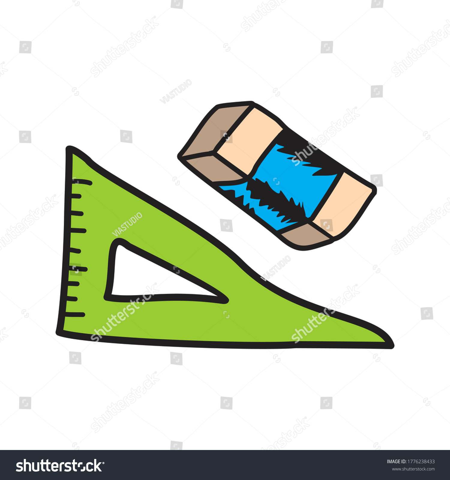 Triangle Lines Erasers Vector Illustration Stock Vector (Royalty Free ...