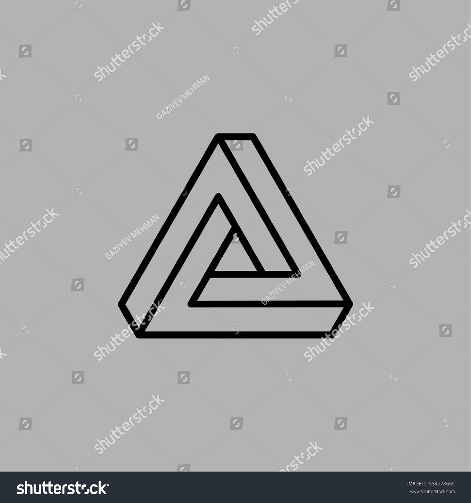 Triangle Logo Abstract Infinite Impossible Loop Stock Vector 584978659 ...
