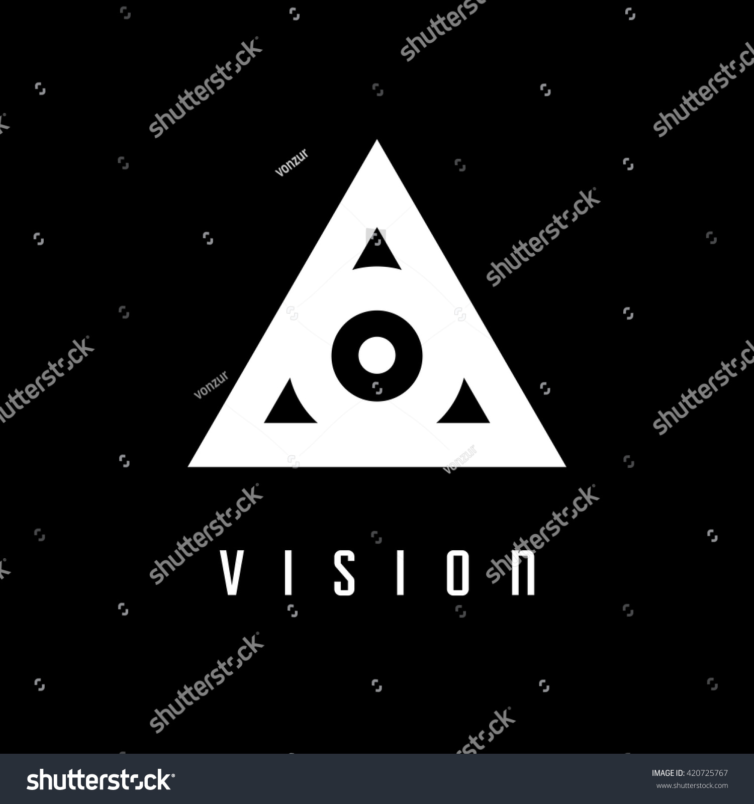 Triangle Logo Vision Minimal Geometry Black Stock Vector (Royalty Free ...