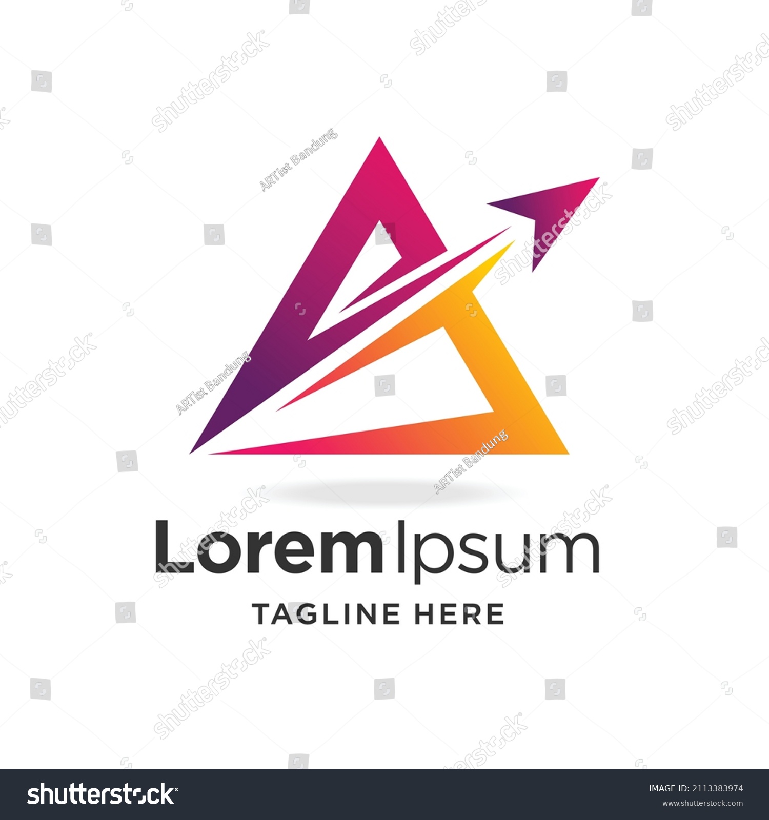 Triangle Logo Plane Concept Stock Vector (Royalty Free) 2113383974 ...