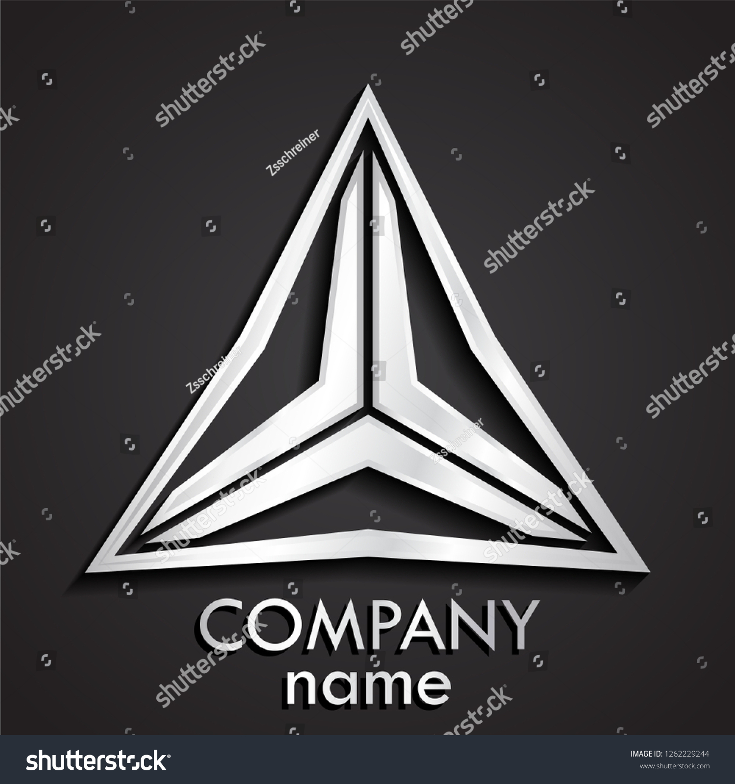 Triangle Modern Design 3d Silver Logo Stock Vector (Royalty Free ...