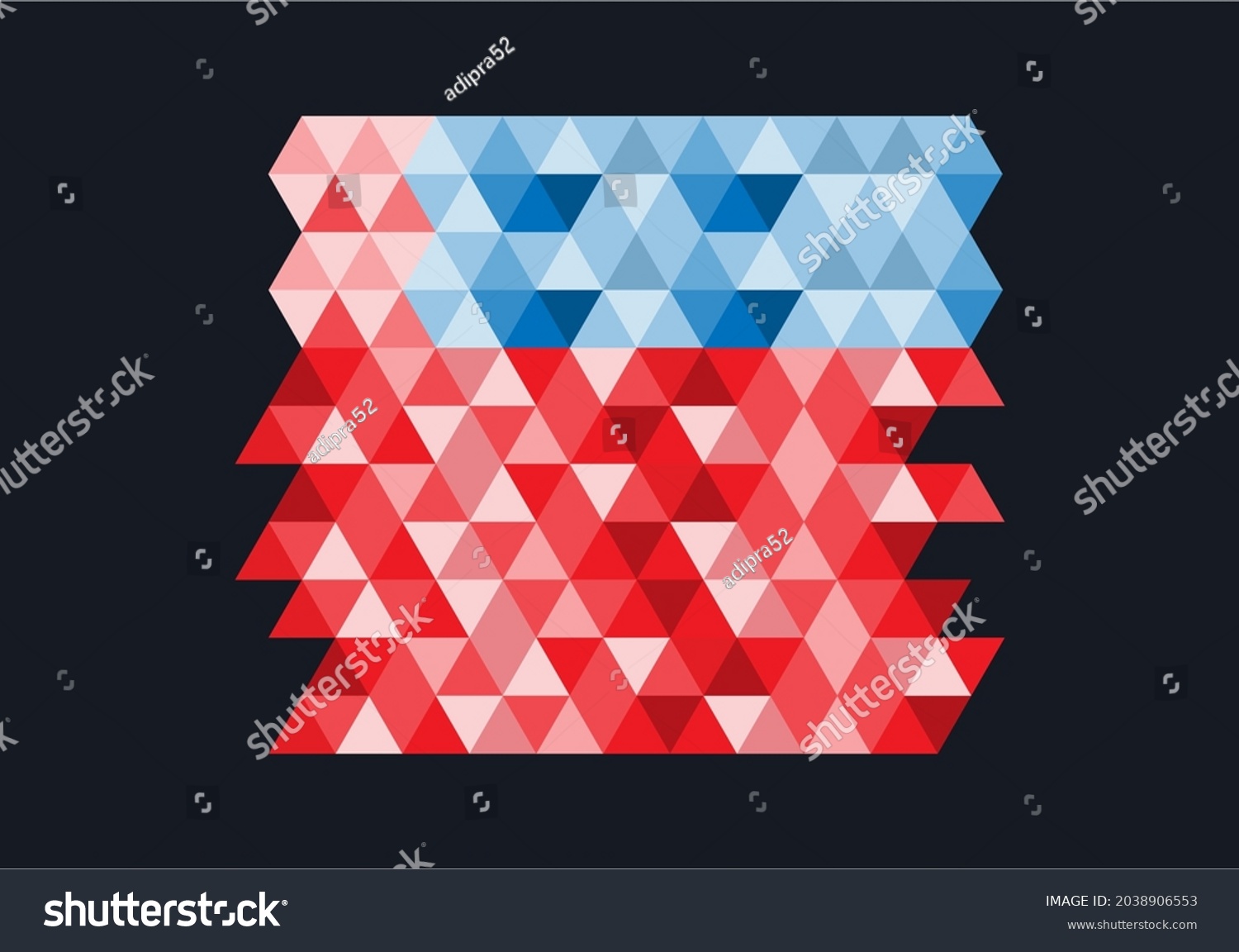 Triangle Mozaic Red Blue Color Design Stock Vector (Royalty Free ...