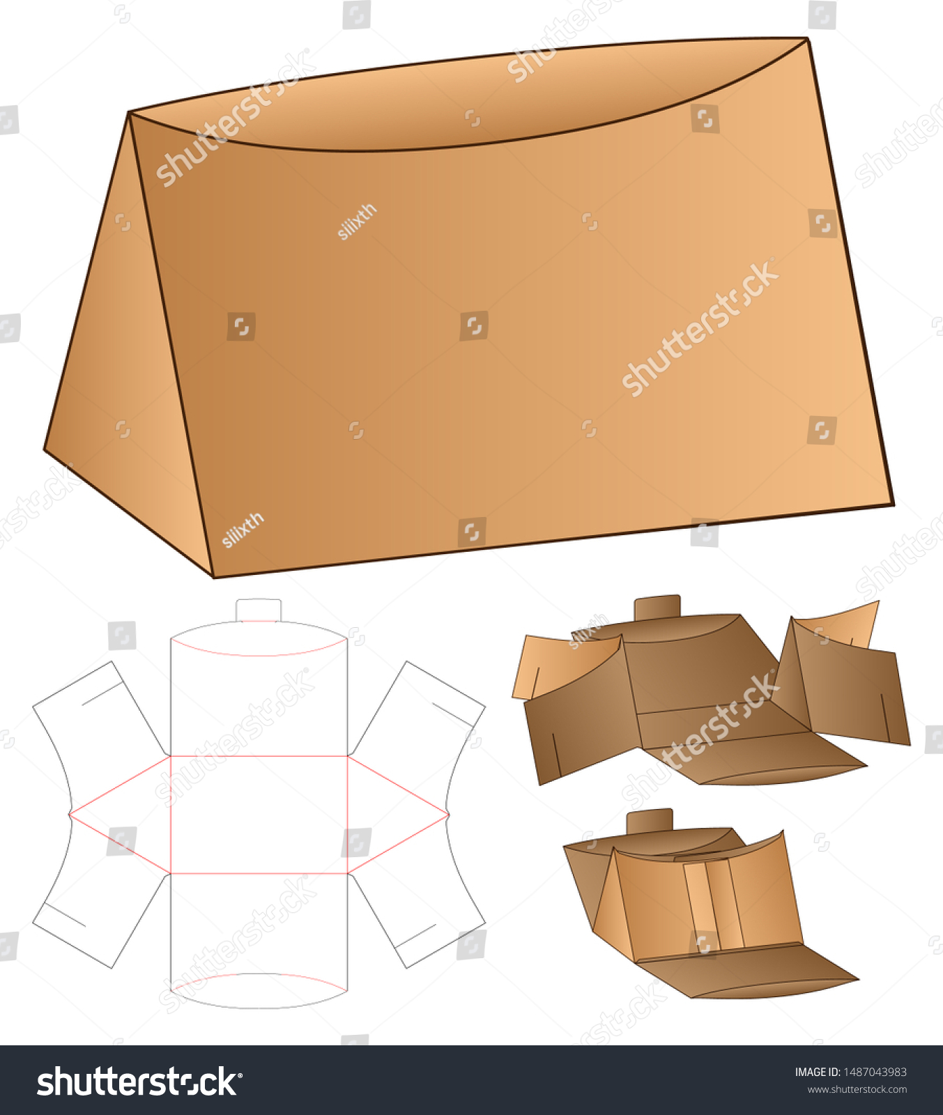 Triangle Packaging Die Cut Template Design Stock Vector (Royalty Free ...