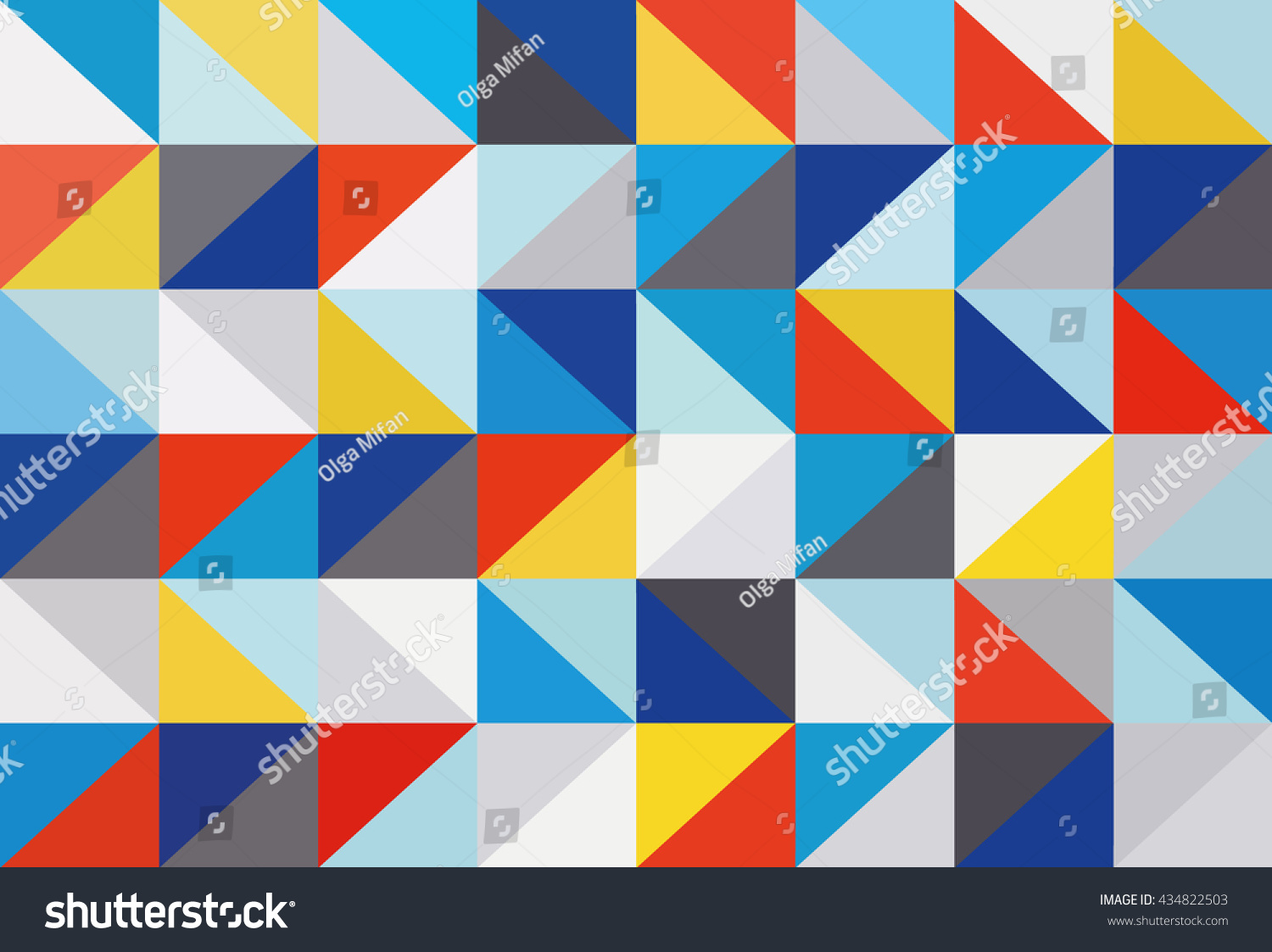 Triangle Pattern Blue Yellow Red Grey Stock Vector (Royalty Free) 434822503