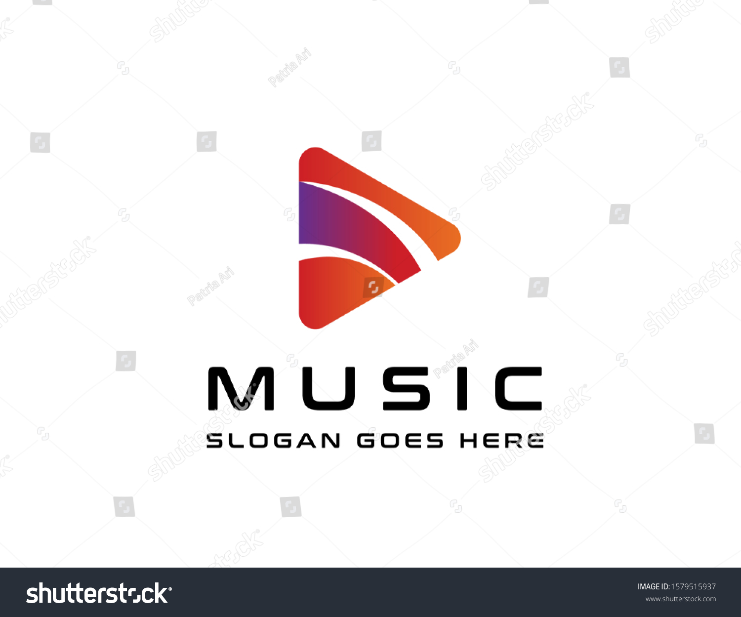 Triangle Play Button Icon Design Flat Stock Vector (Royalty Free ...