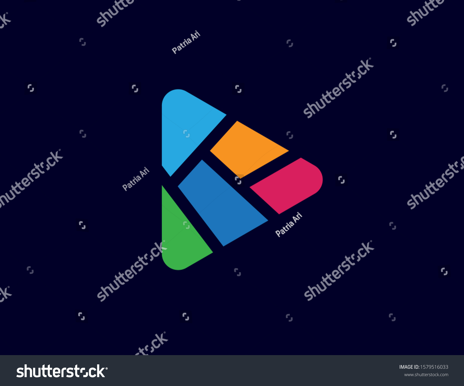 Triangle Play Button Icon Design Flat Stock Vector (Royalty Free ...
