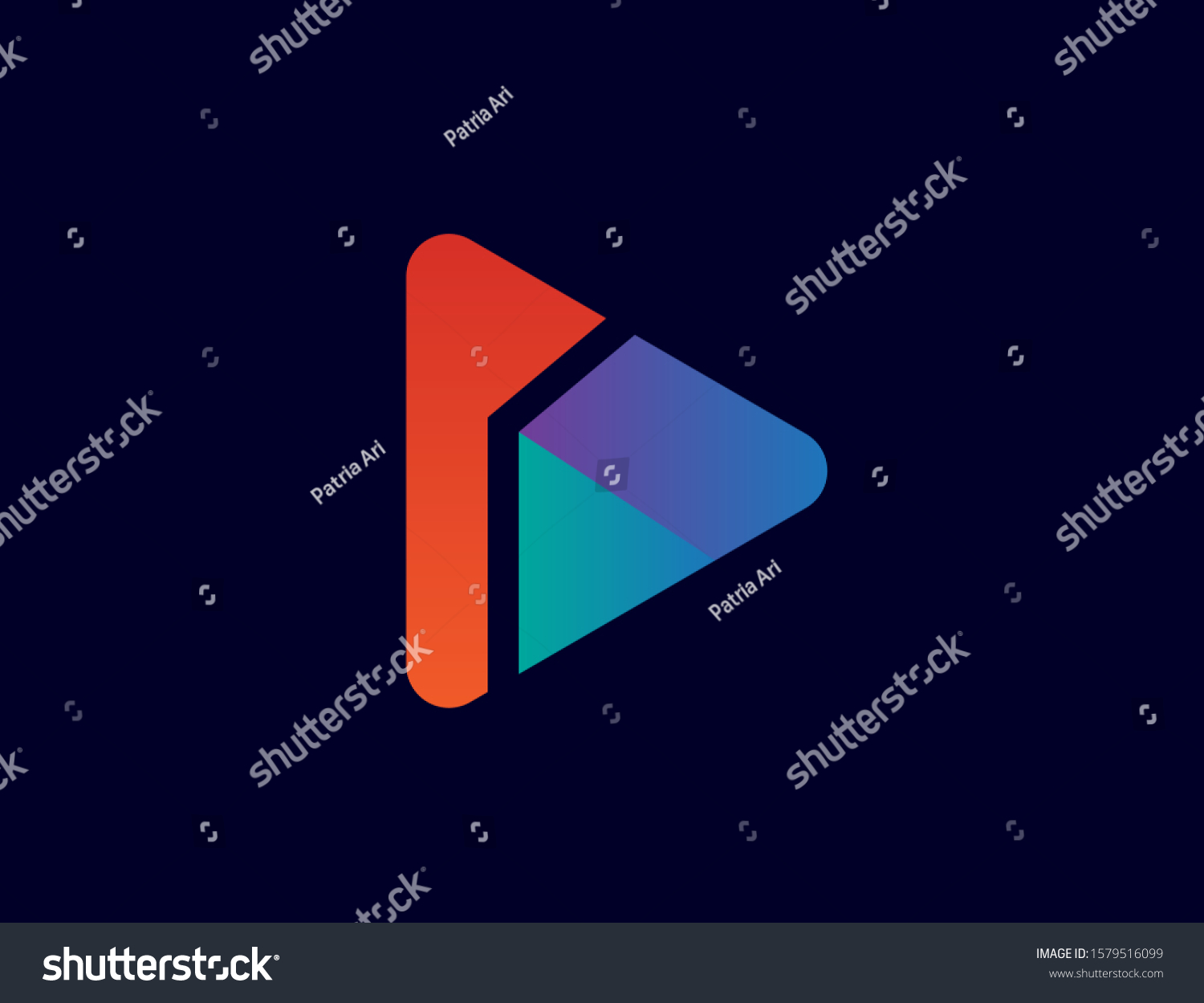 Triangle Play Button Icon Design Flat Stock Vector (Royalty Free ...