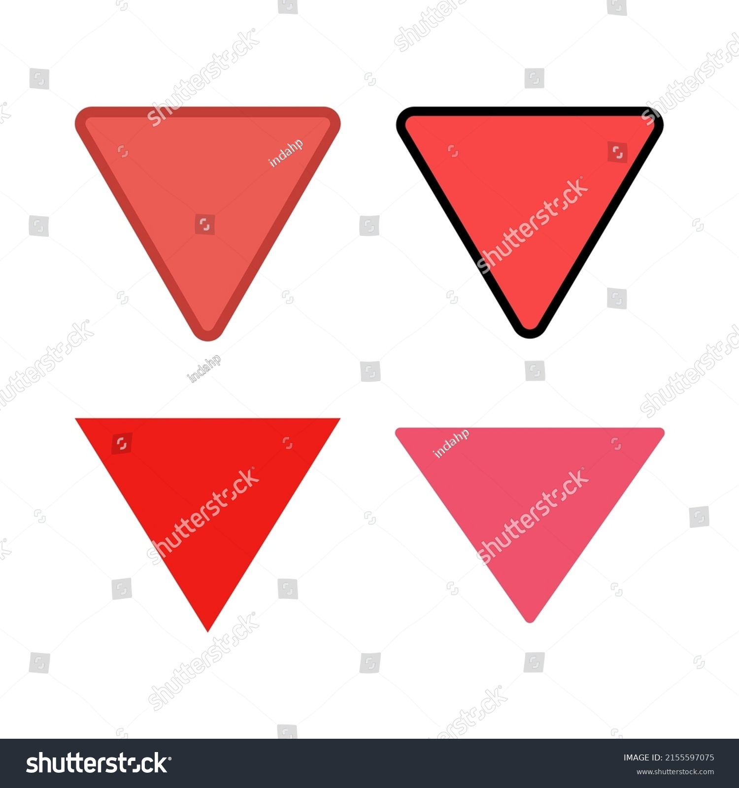 Triangle Pointed Down Icon Vector Collection Stock Vector (Royalty Free ...