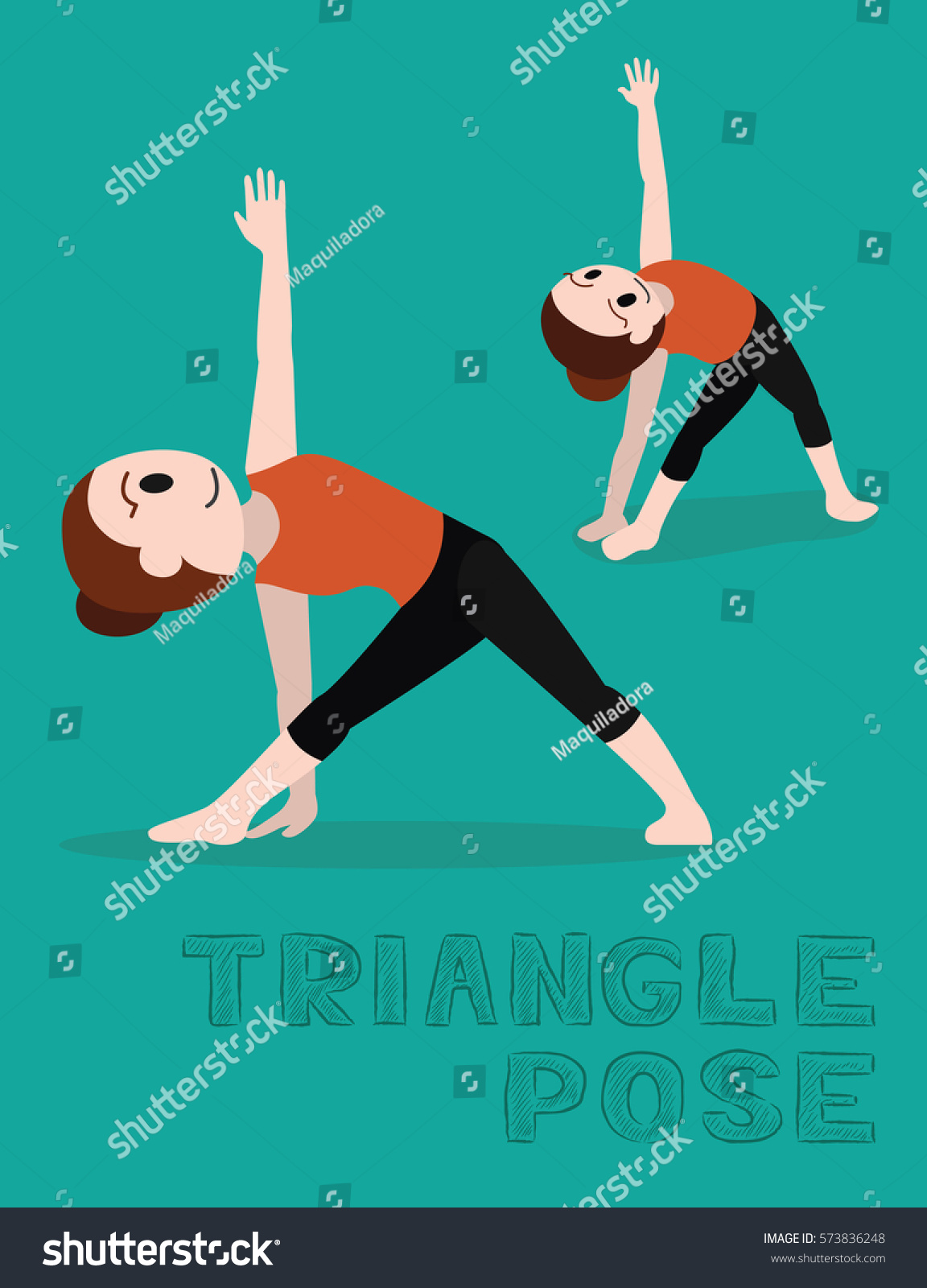 Triangle Pose Cartoon Vector Illustration Stock Vector (Royalty Free ...