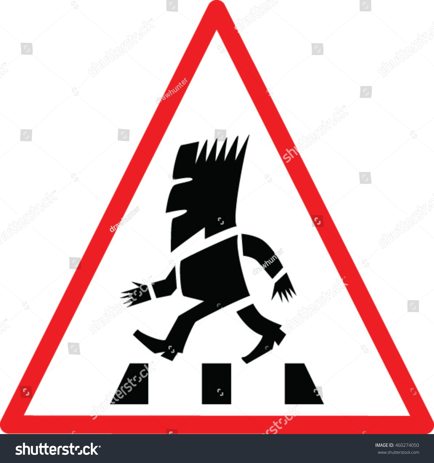 Triangle Road Sign Pedestrian Crossing Vector: vector de stock (libre ...