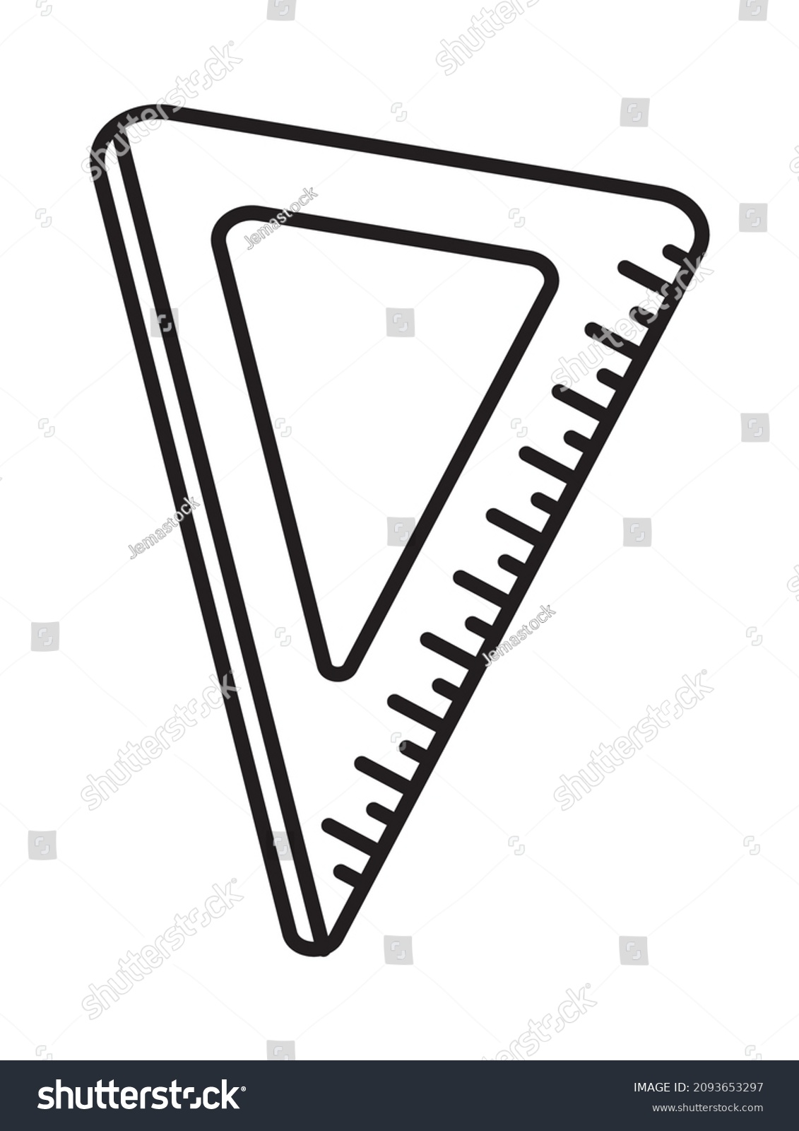 Triangle Rule Supply School Icon Stock Vector (Royalty Free) 2093653297