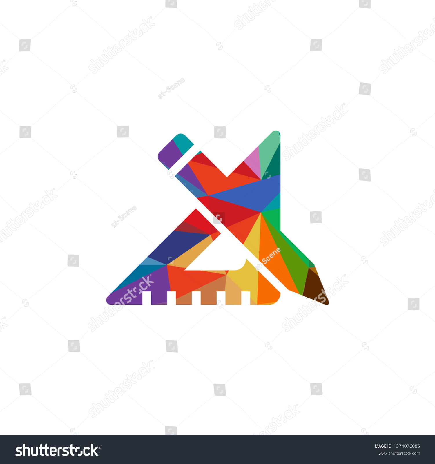 Triangle Ruler App Icon: vector de stock (libre de regalías) 1374076085 ...