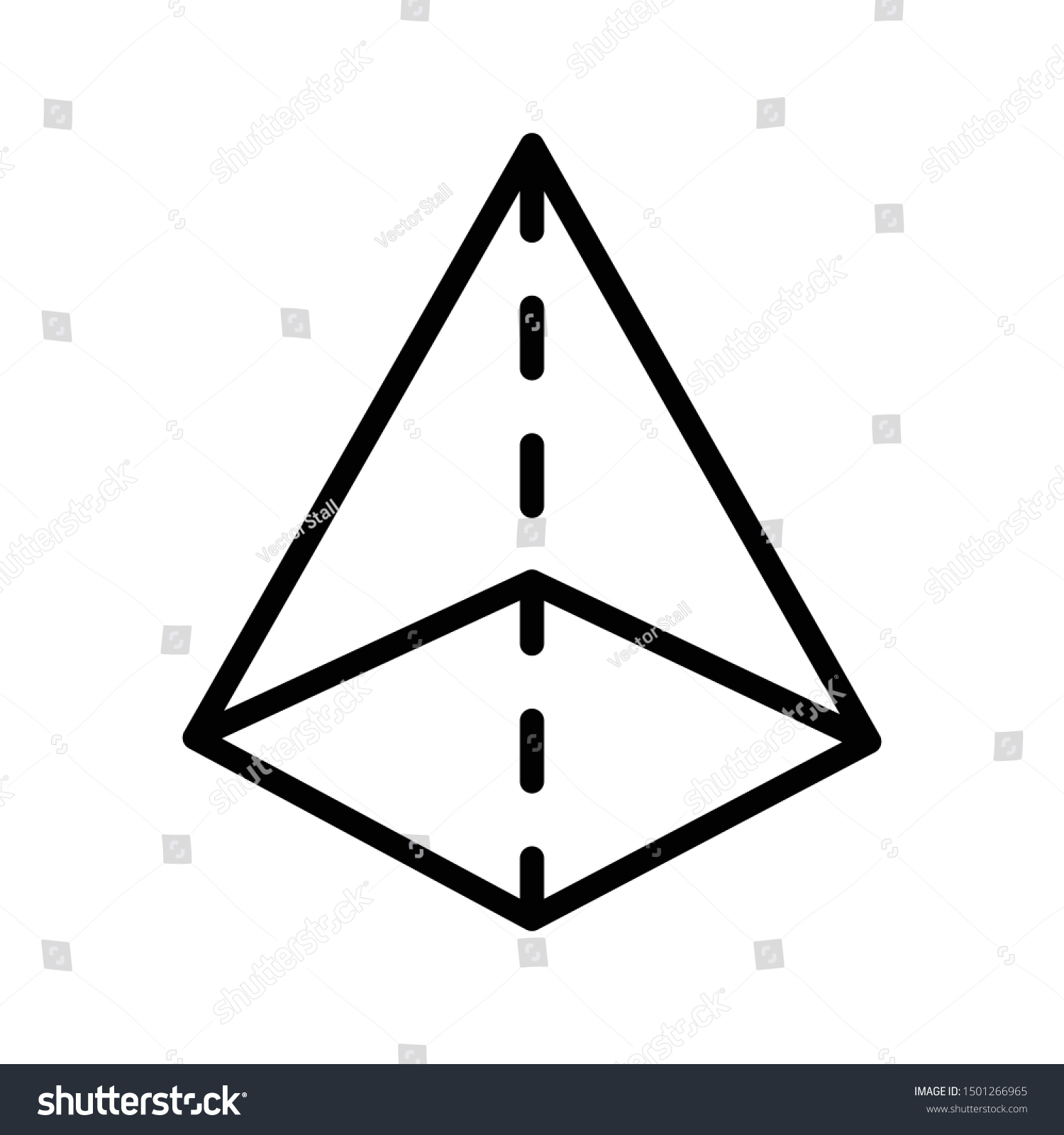 Triangle Shape Thin Line Vector Icon Stock Vector (Royalty Free) 1501266965