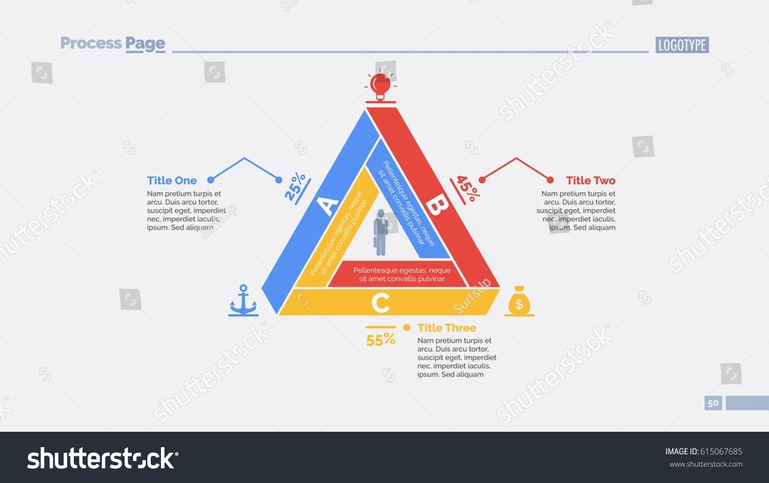 Triangle Sides Comparison Slide Template: vector de stock (libre de ...