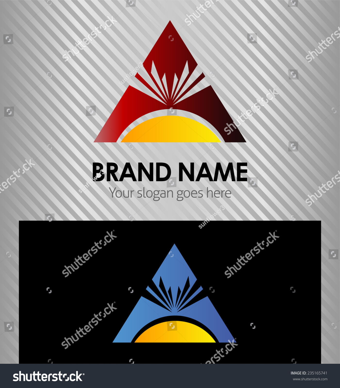 Triangle Symbol Sun Ray Light Stock Vector (Royalty Free) 235165741