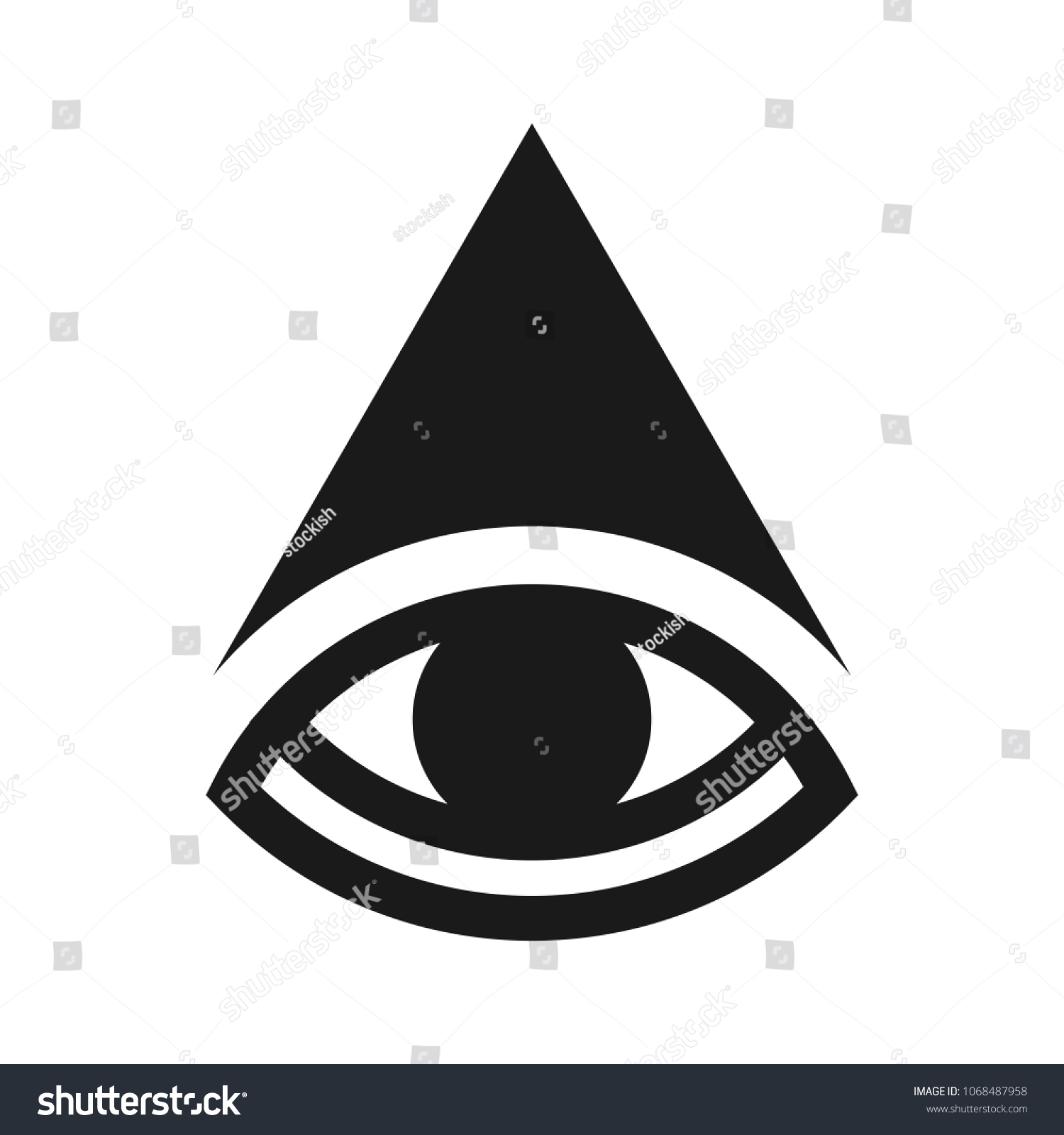 Triangle Symbol Eye Icon Logo Vector: vector de stock (libre de ...