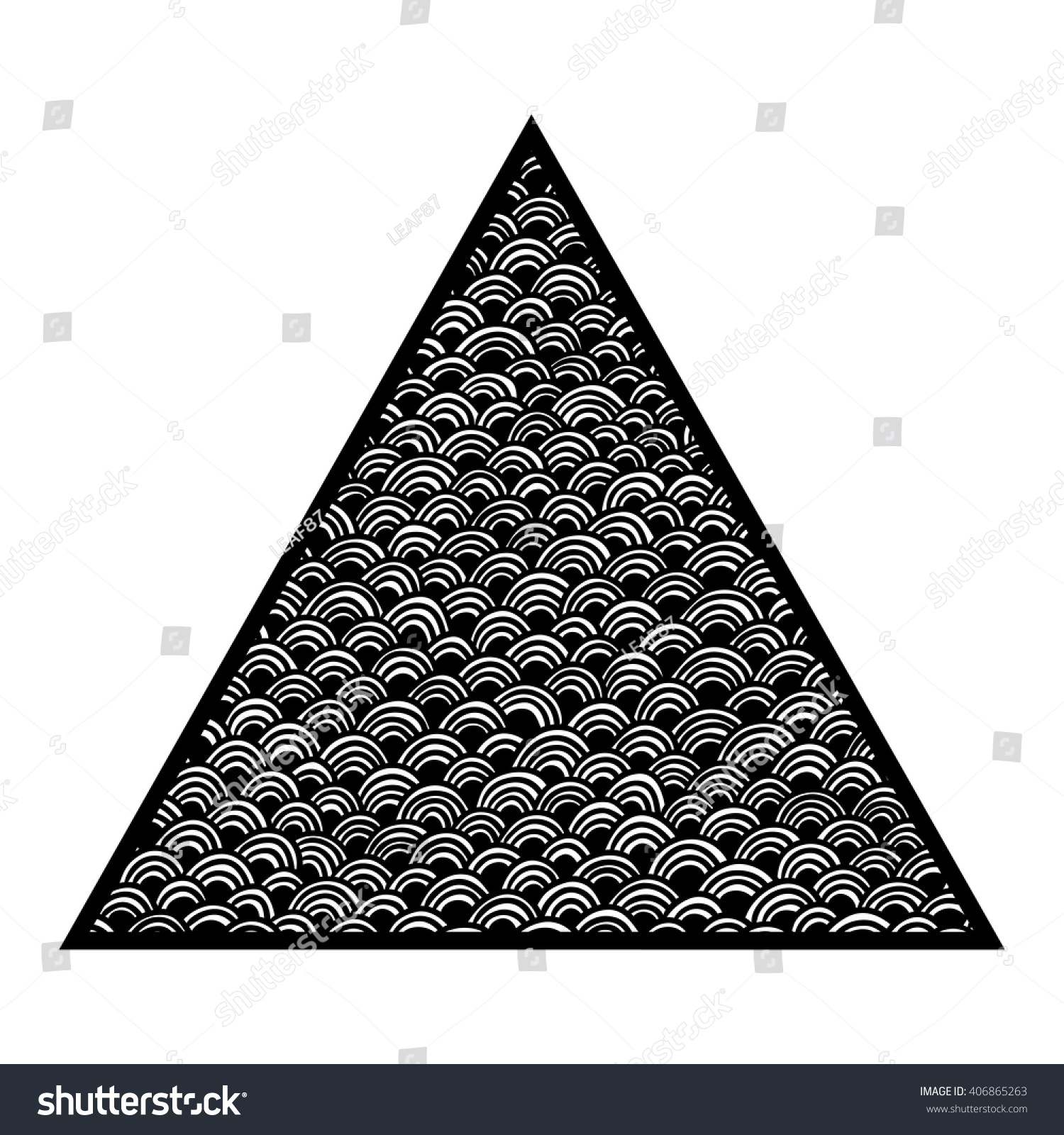 Triangle Geometric Shape Style Zentangle White Stock Vector (Royalty ...