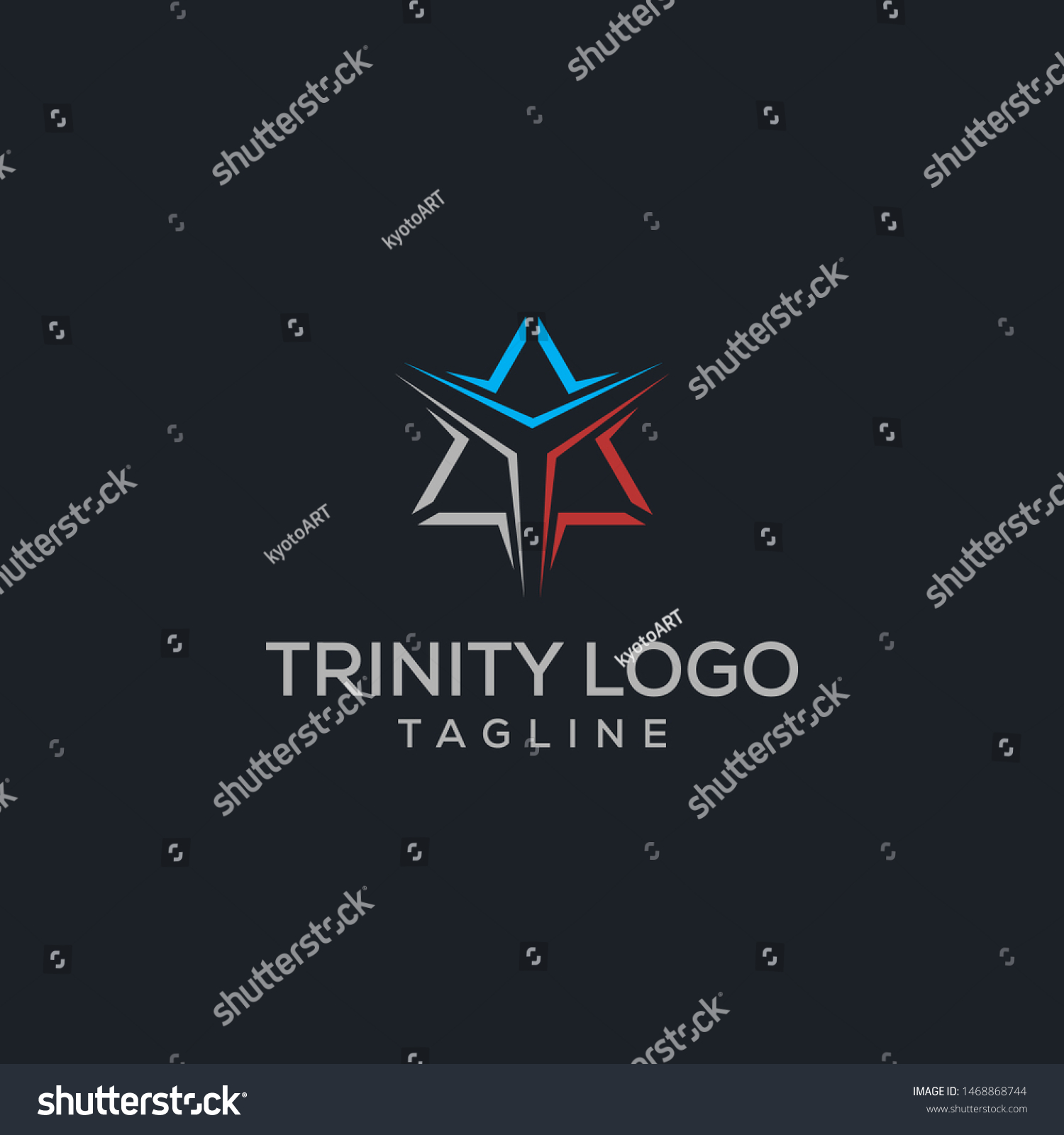 Triangle Trinity Icon Vector Logo Design: vector de stock (libre de ...