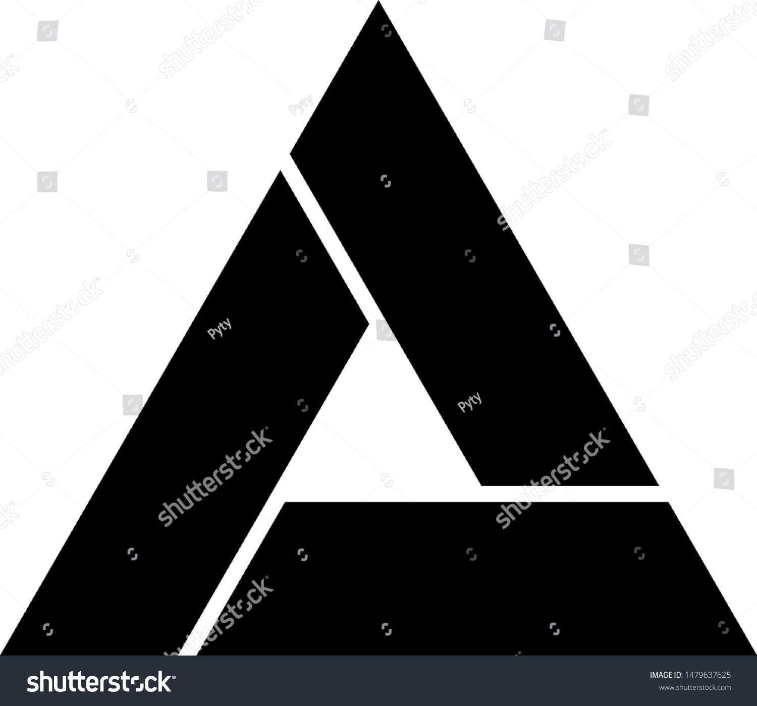 Triangle Vector Icon Three Overlapping Sides Stock Vector (Royalty Free ...