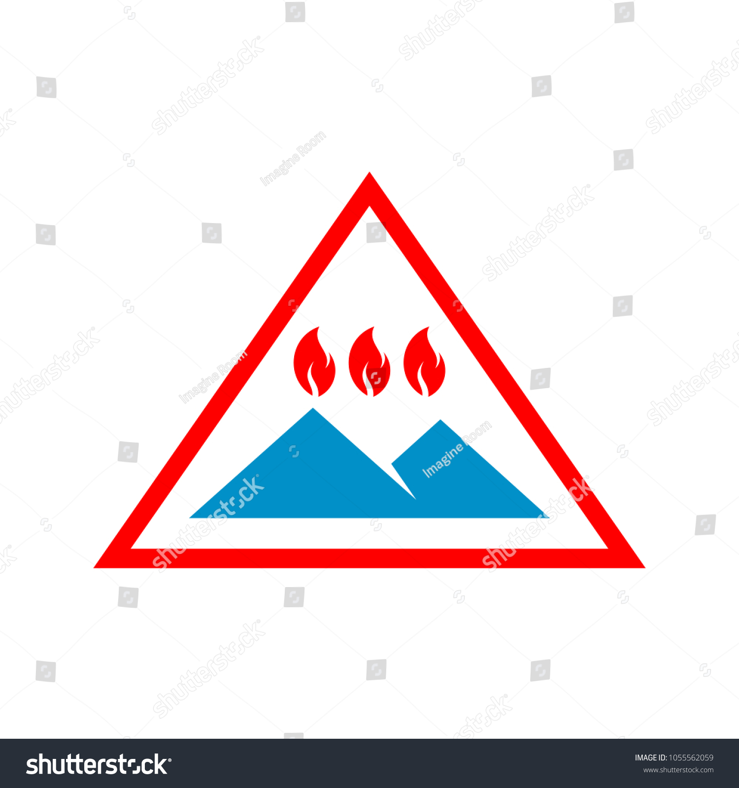 Triangle Volcano Logo Mount Symbol Logo Stock Vector (Royalty Free ...