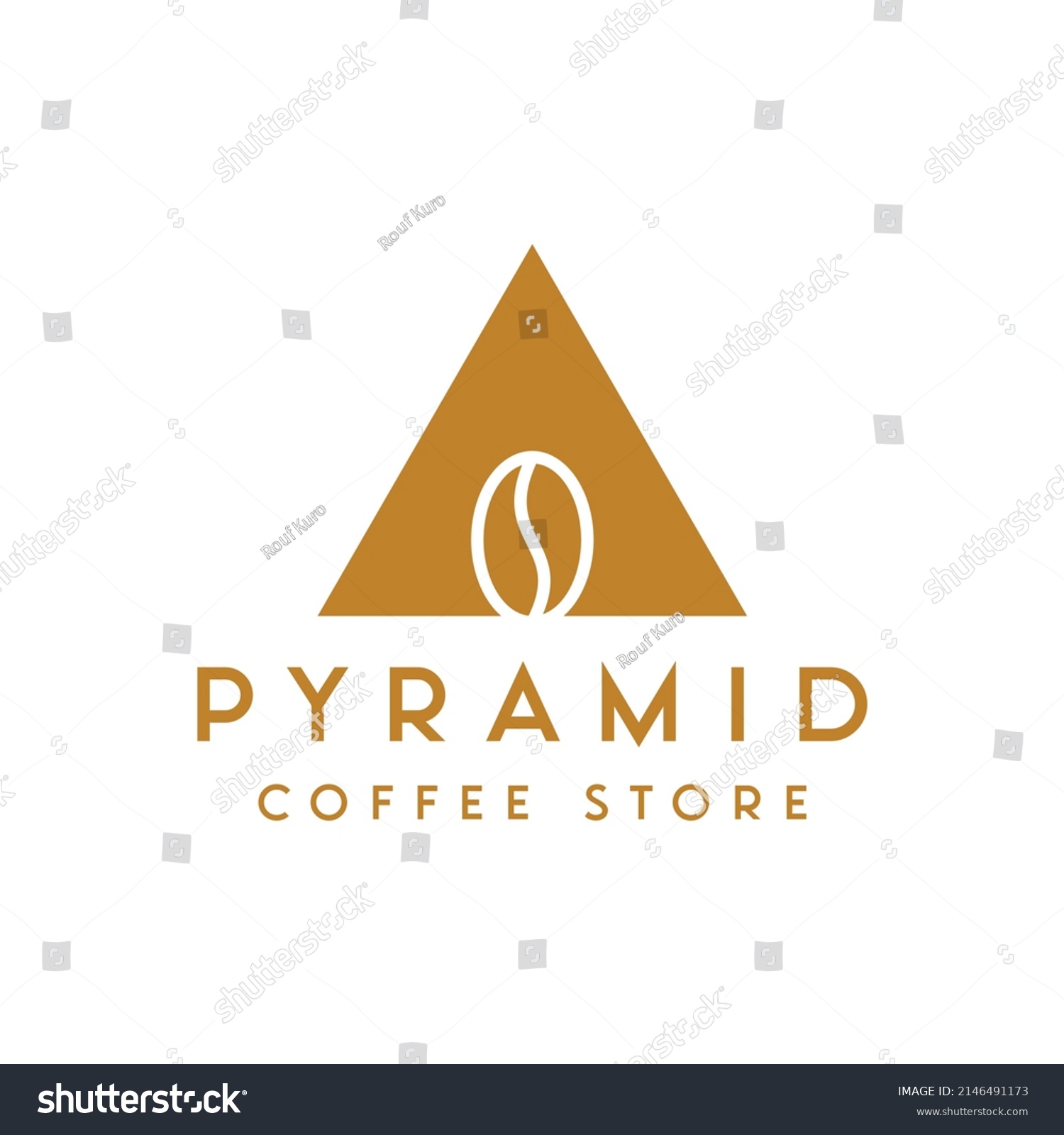 Triangle Coffee Bean Vector Logo Design Stock Vector (Royalty Free ...