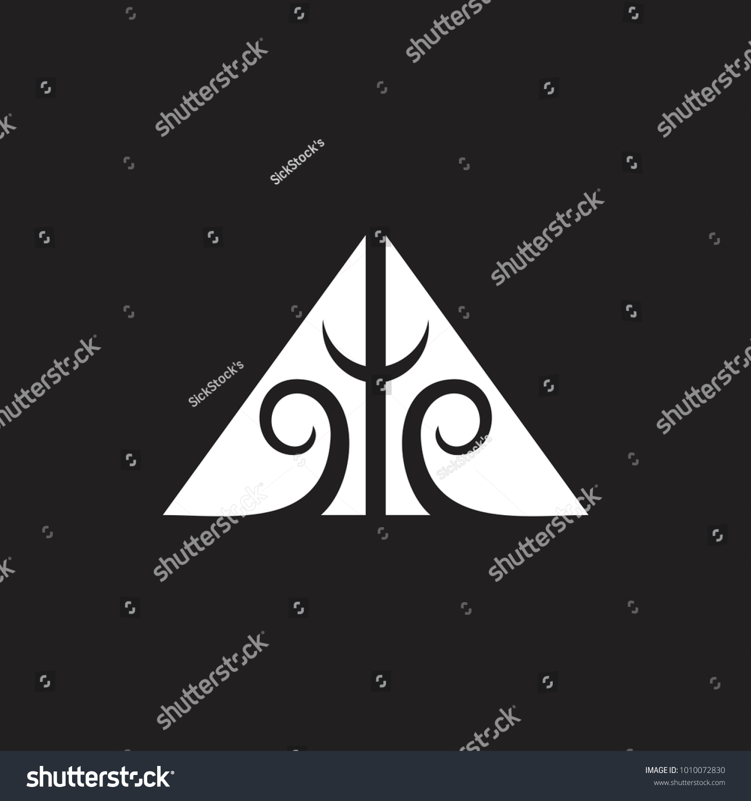 Triangle Curves Ornament Logo Vector 스톡 벡터(로열티 프리) 1010072830 ...