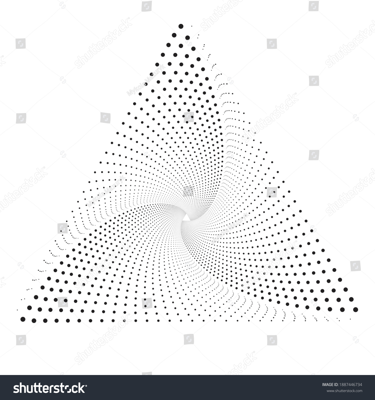 Triangle Dots Spiral Form Stock Vector (Royalty Free) 1887446734 ...