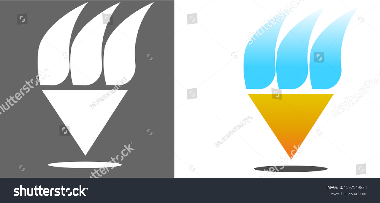 Triangle Fire Logo Design Stock Vector (Royalty Free) 1597549834