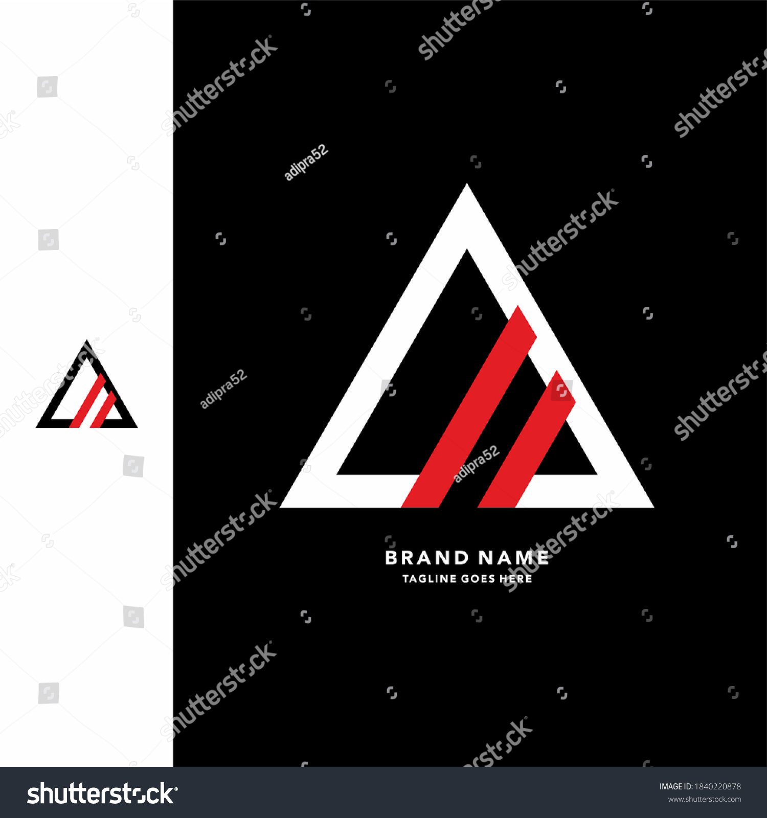 Triangle 2 Red Lines Vector Logo Stock Vector (Royalty Free) 1840220878 ...