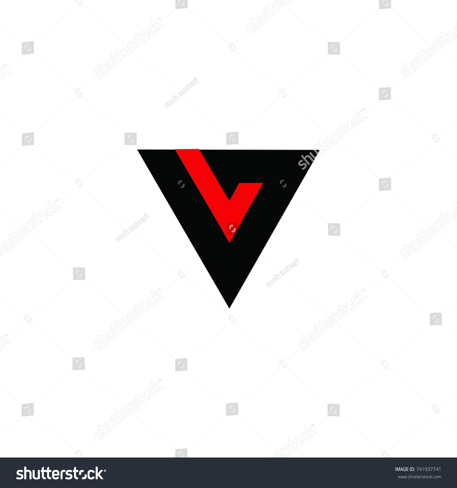 Triangle Red Sign Logo Vector Stock Vector (Royalty Free) 741937741 ...