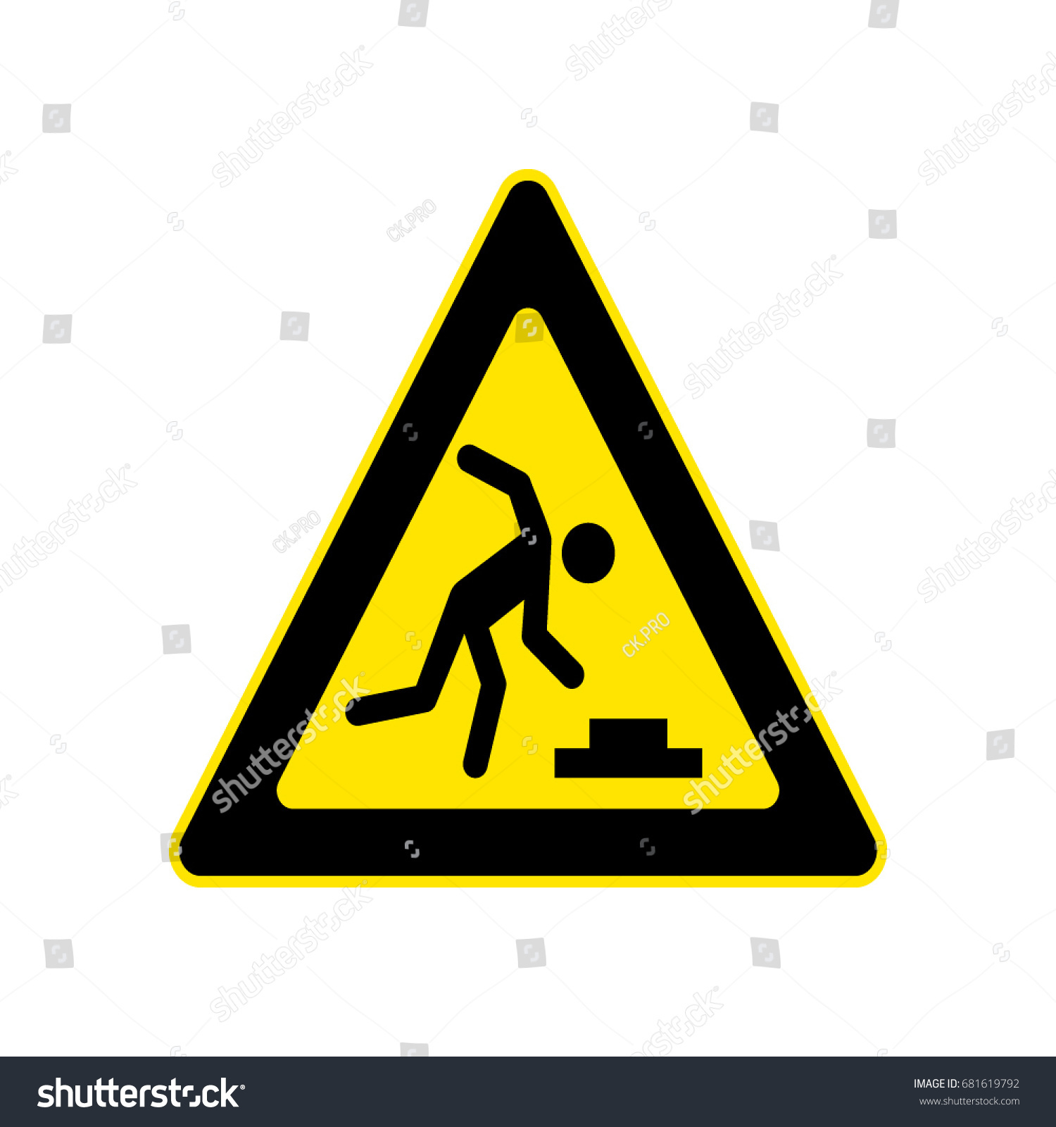 Triangle Yellow Warning Sign Vector Illustration Stock Vector (Royalty ...