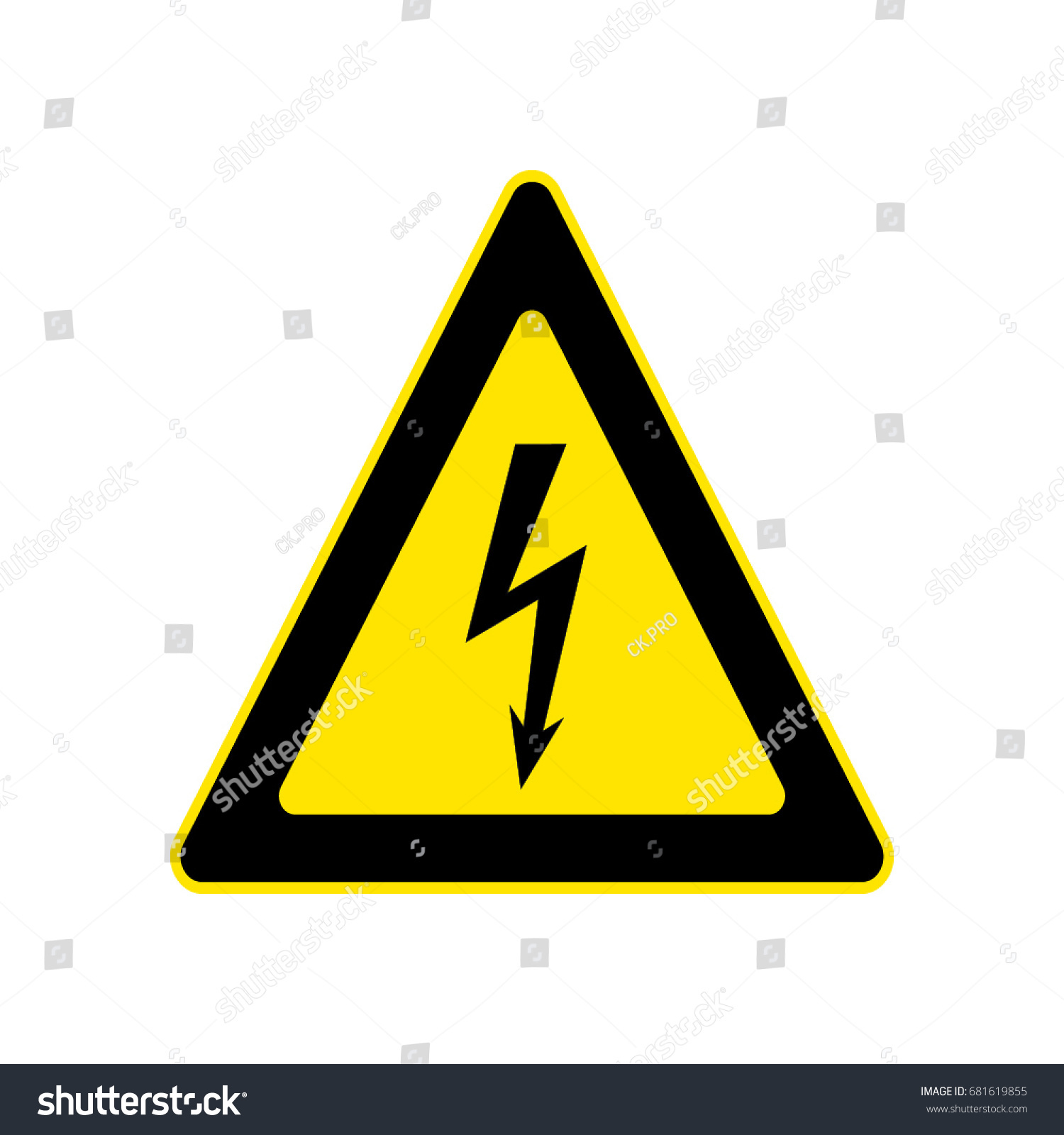 Triangle Yellow Warning Sign Vector Illustration Stock Vector (Royalty ...