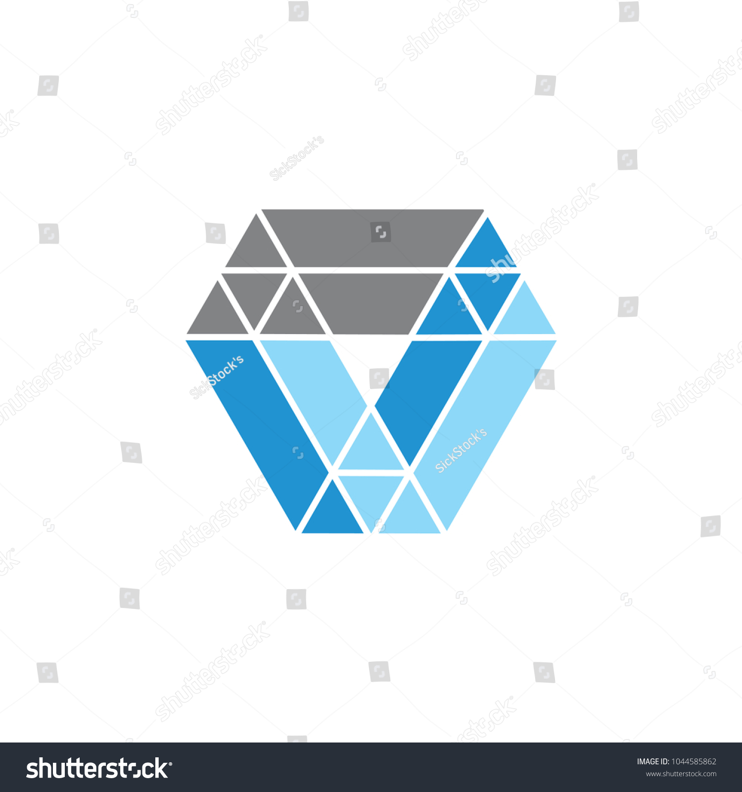 Triangles Geometrical Check Mark Logo Vector : image vectorielle de ...
