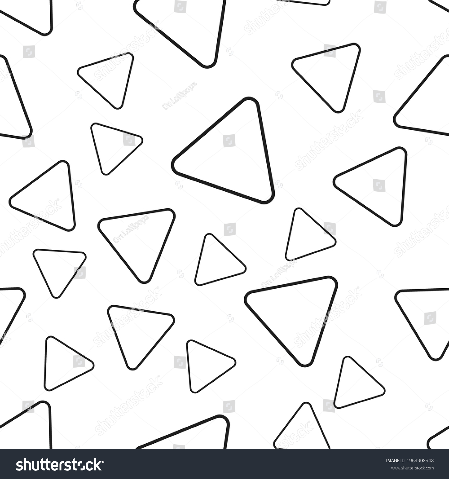 Triangles Rounded Corners Line Art Seamless Stock Vector (Royalty Free ...