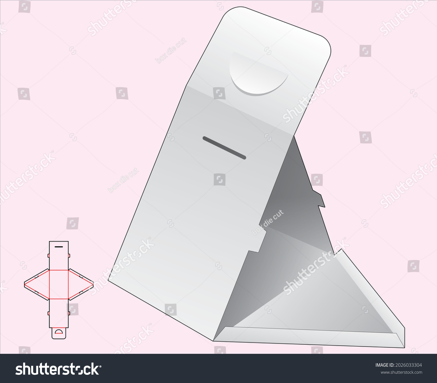 Triangular Box Template Vector Cut Stock Vector (Royalty Free) 2026033304