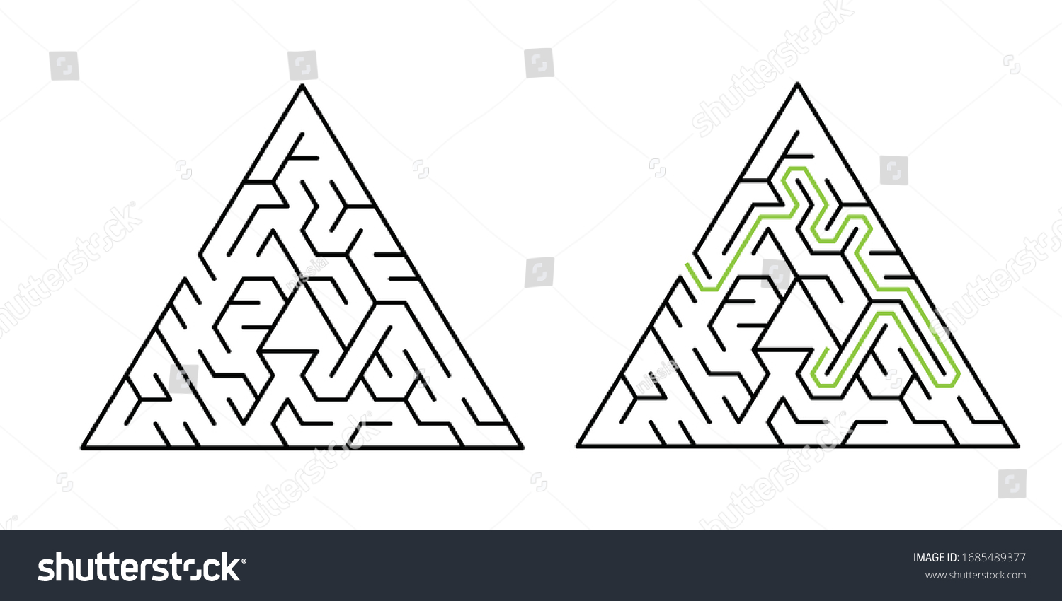 Triangular Maze Size 15 Solution Stock Vector (Royalty Free) 1685489377 ...