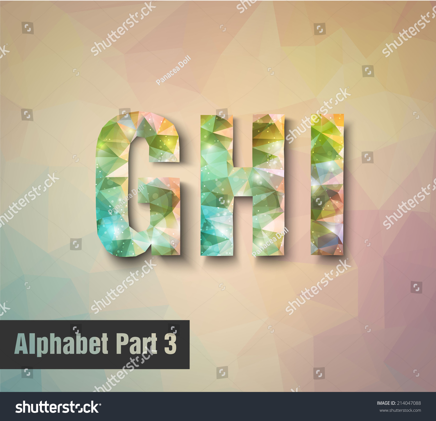 Triangular Multicolored Alphabet Ghi Stock Vector (Royalty Free) 214047088