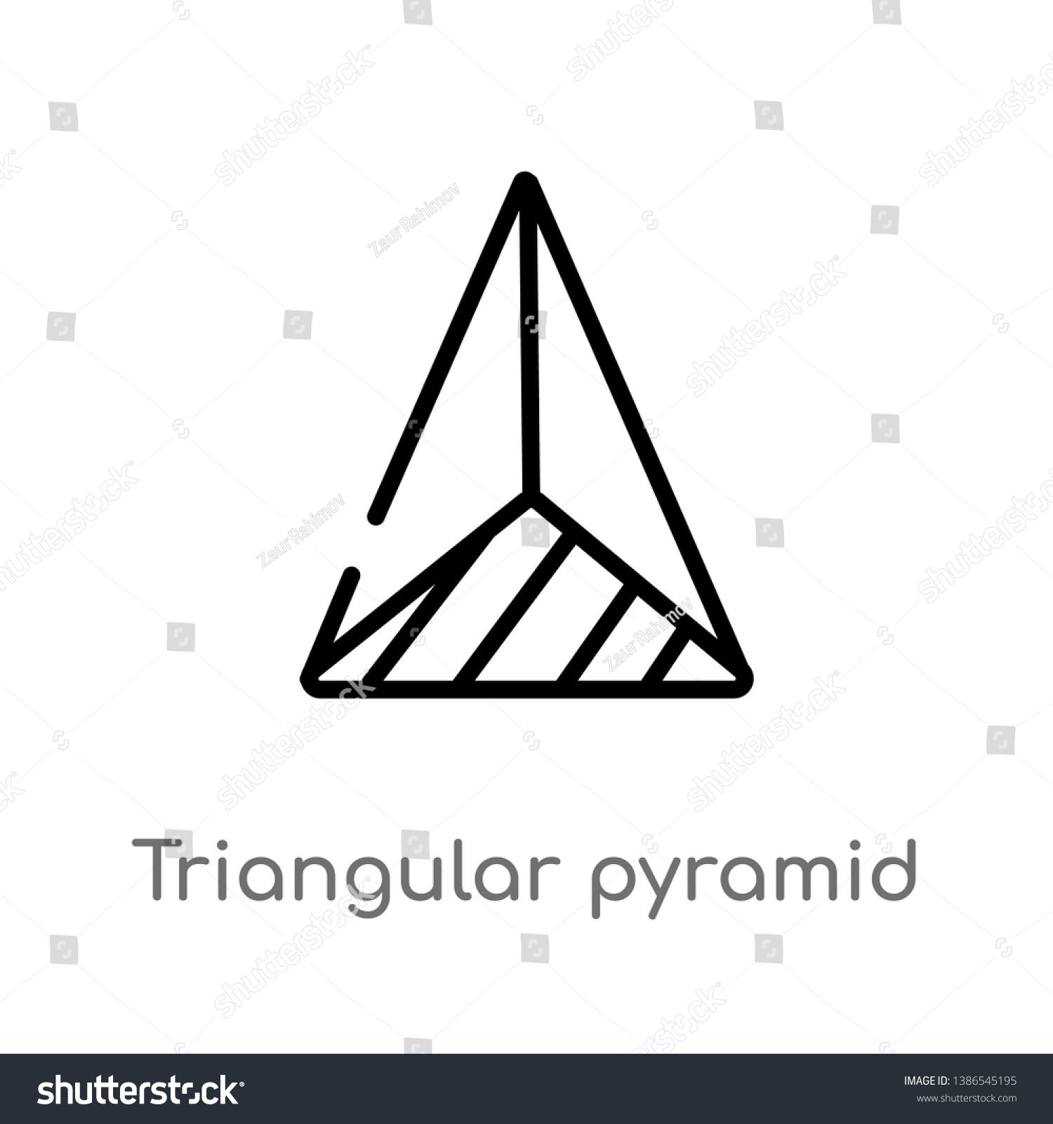 Triangular Pyramid Top View Vector Line: vetor stock (livre de direitos ...