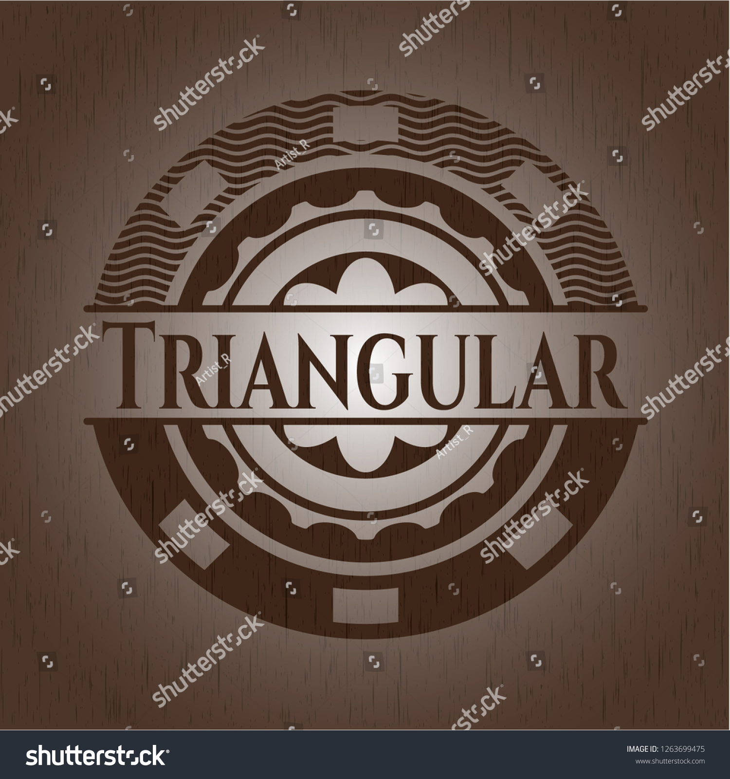 Triangular Realistic Wood Emblem Stock Vector (Royalty Free) 1263699475 ...