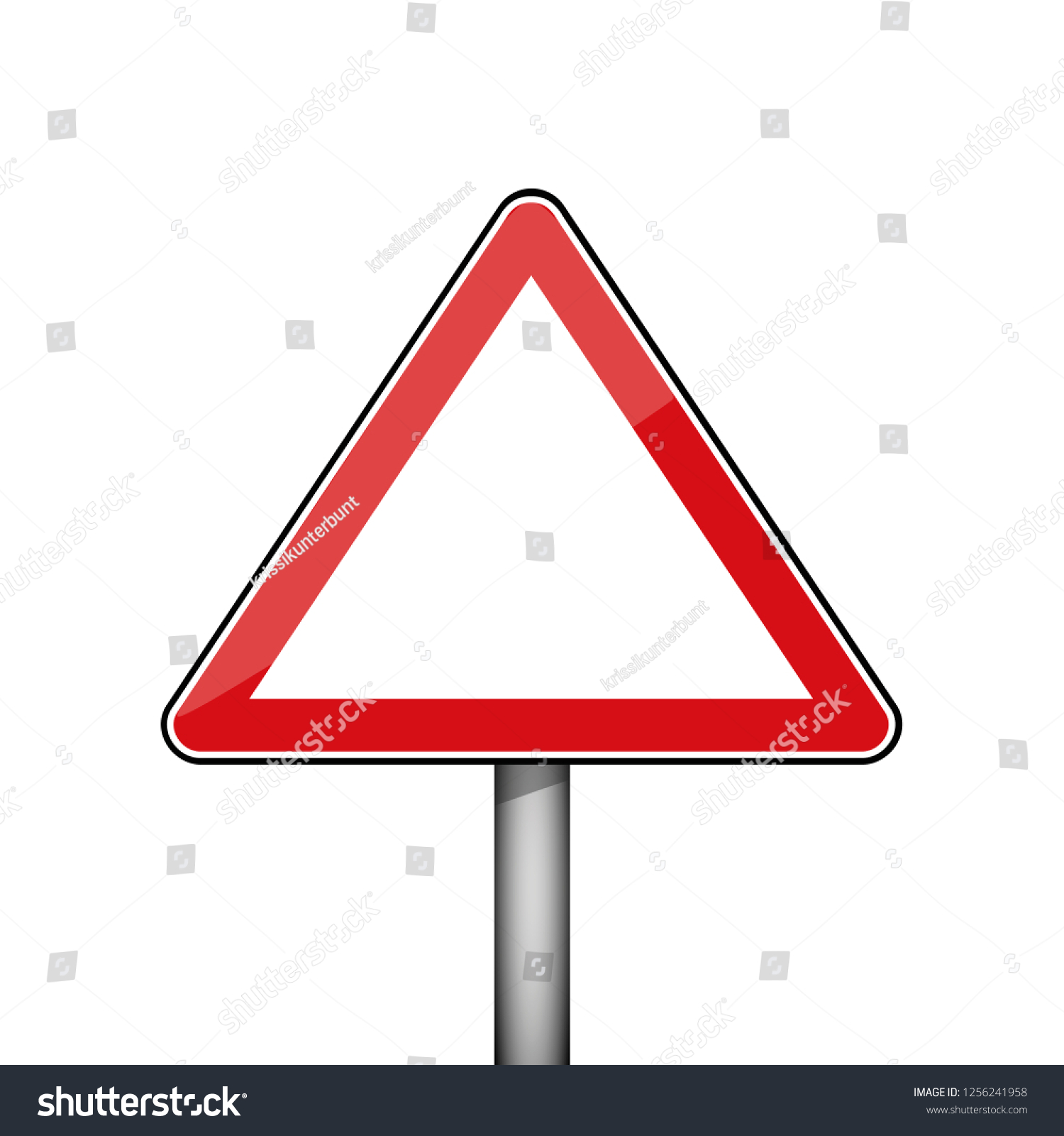 Triangular Red Road Sign Vector Illustration Stock Vector (Royalty Free ...
